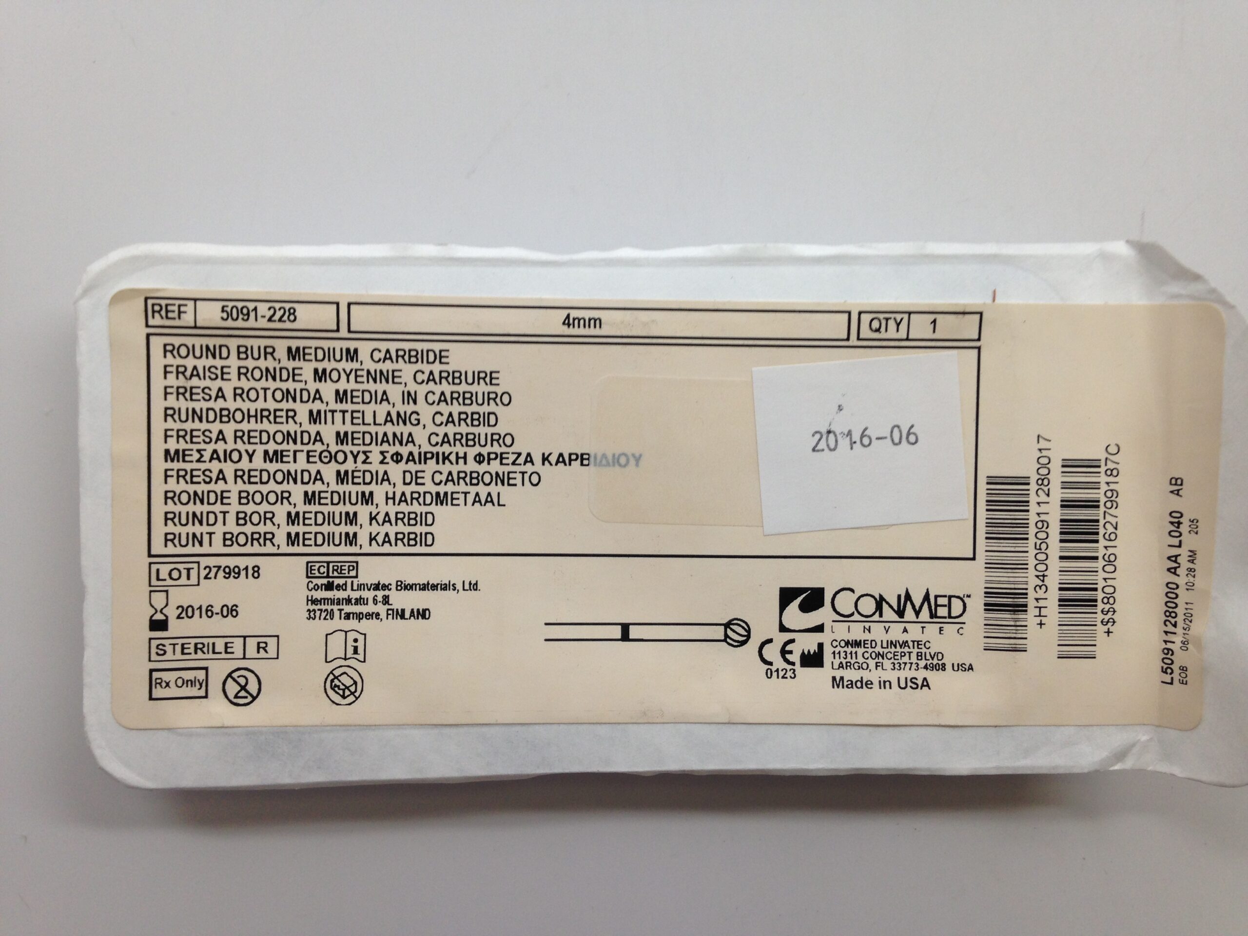 CONMED 5091-228 Round Bur, Medium, Carbide, 4mm (X) – GBtech USA
