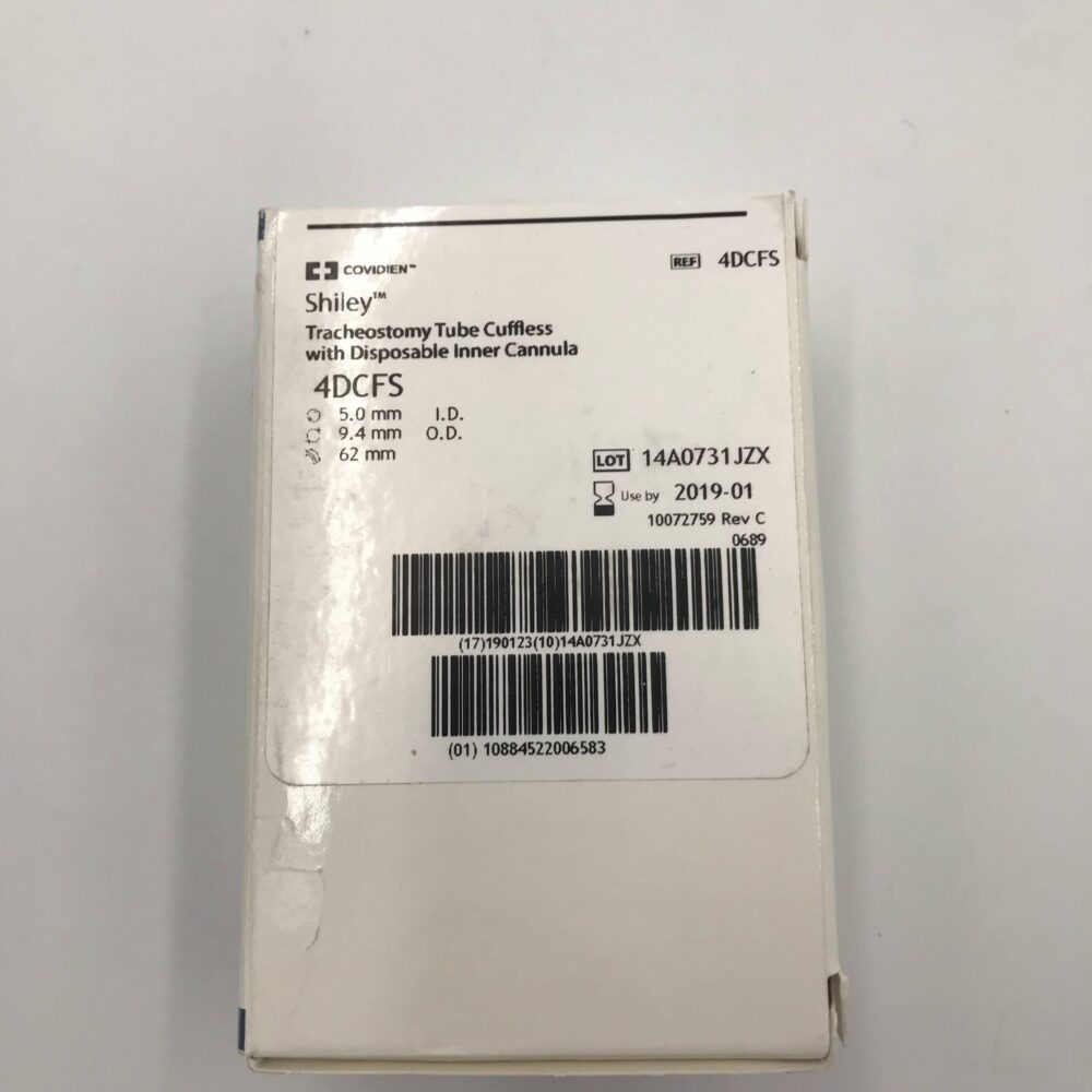 COVIDIEN 4DCFS Shiley Tracheostomy Tube Cuffless With Disposable Inner ...