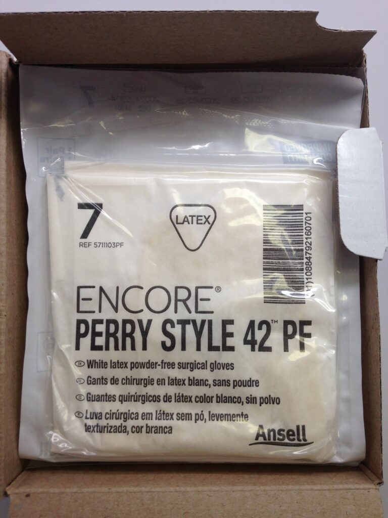 ANSELL 5711103PF ENCORE Perry Style 42 PF White Latex Powder-Free ...