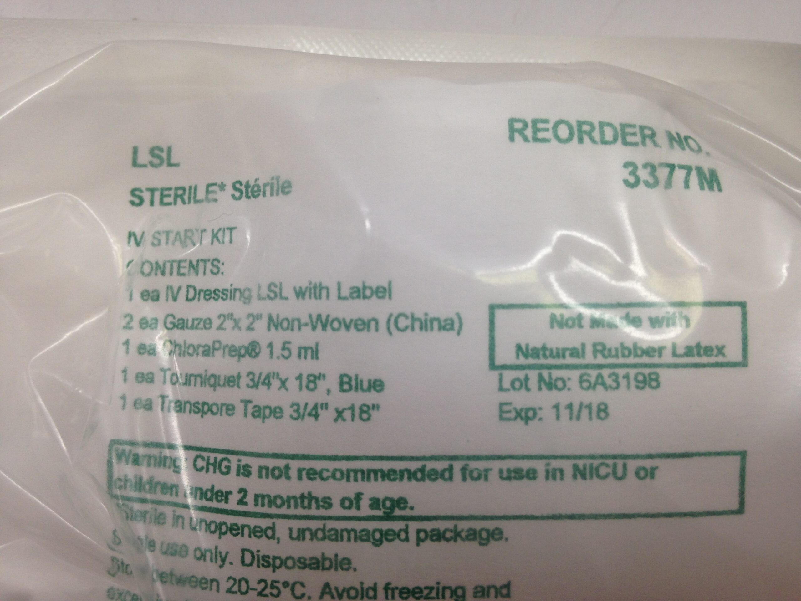 LSL 3377M Sterile IV Start Kit (X) – GB TECH USA