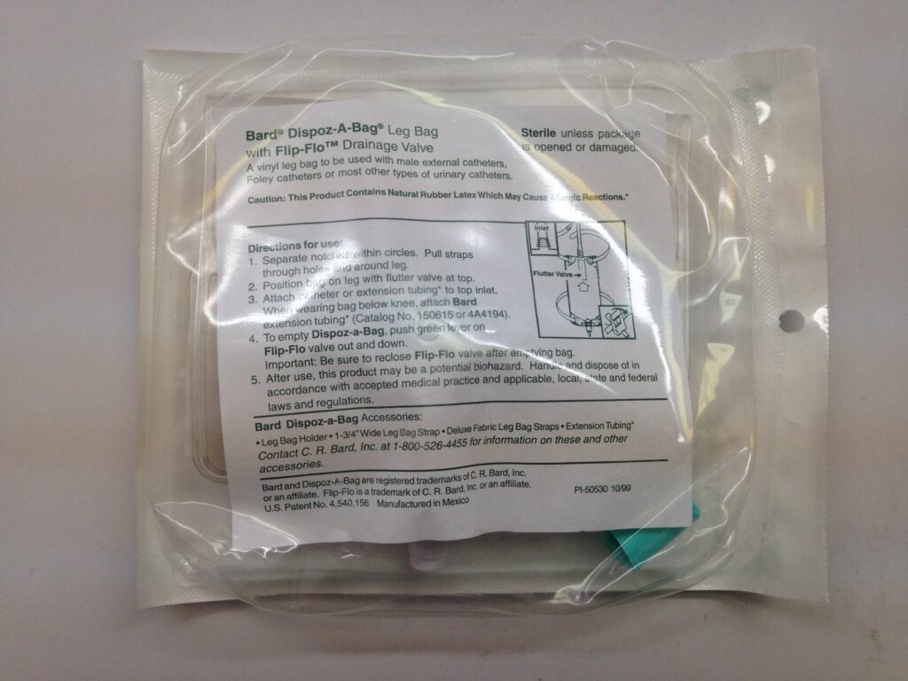 BARD 150319 Dispoz-A-Bag Leg Bag With Flip-Flo Drainage Valve - GB TECH USA