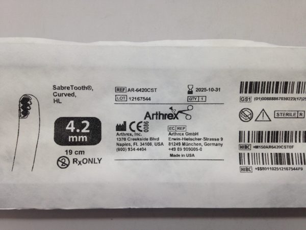ARTHREX AR-6420CST SabreTooth, Curved, HL, 4.2mm – GB TECH USA