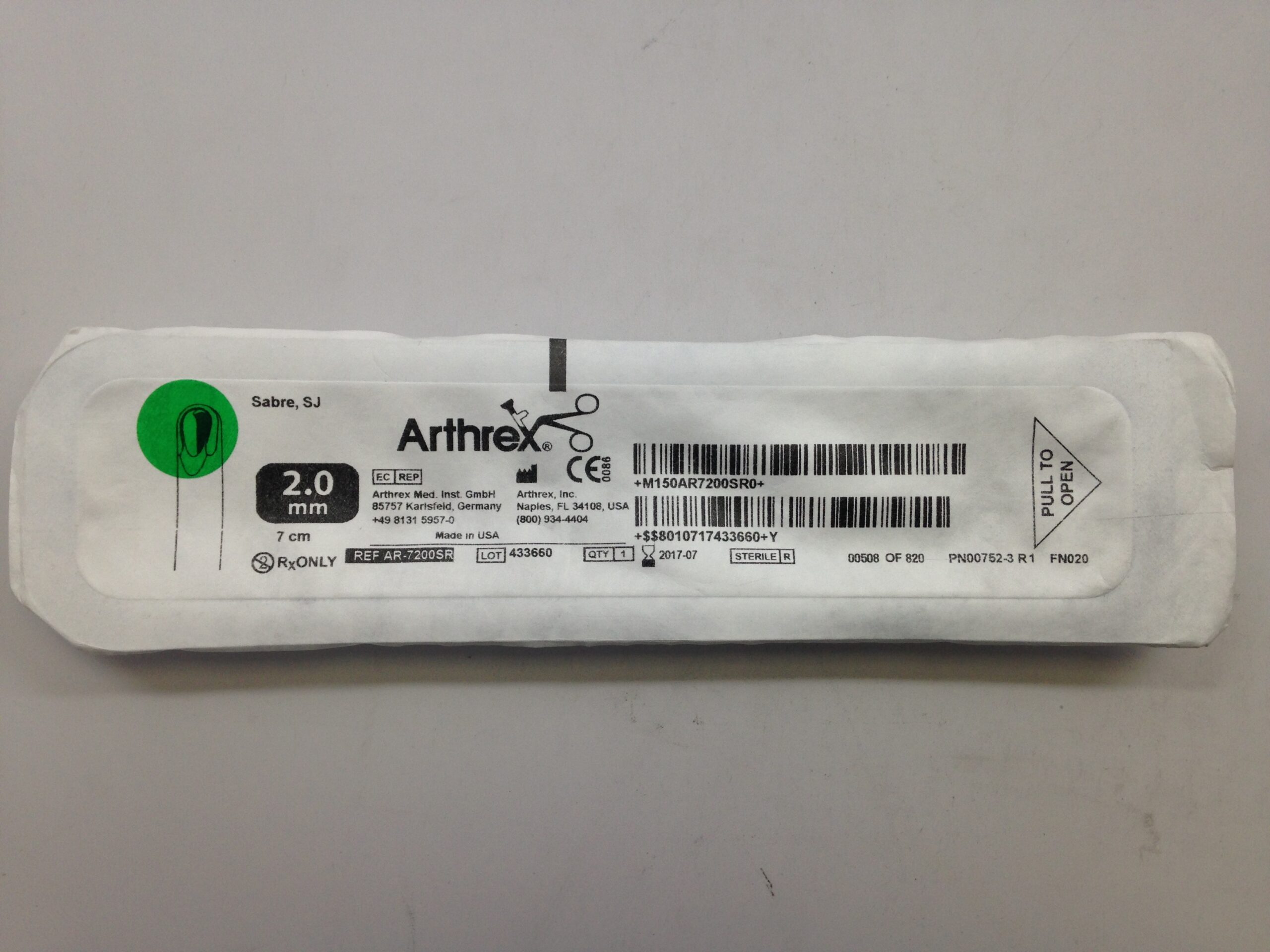 ARTHREX AR-7200SR Sabre, SJ, 2.0mm 7cm (X) - GB TECH USA