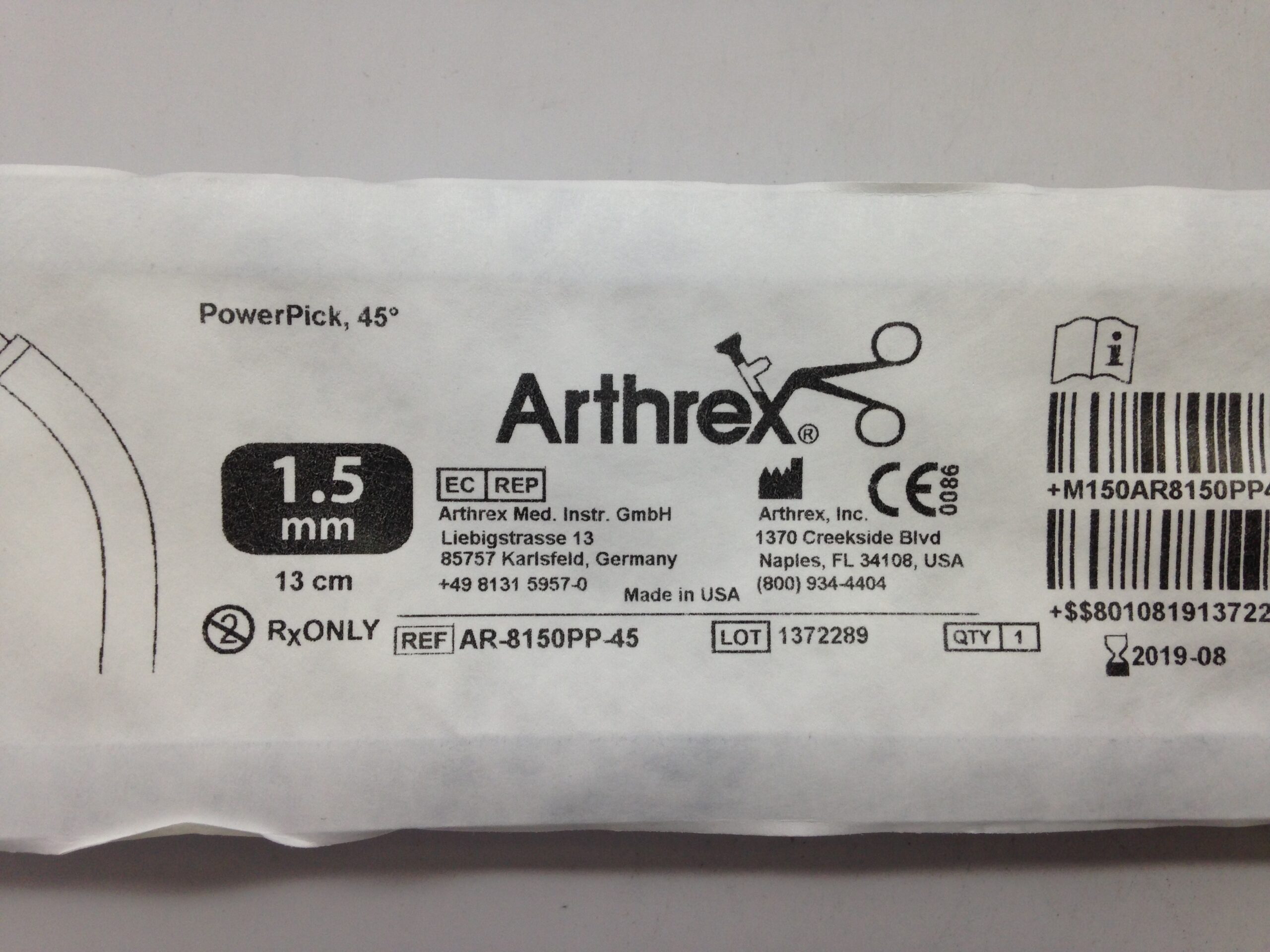 ARTHREX AR-8150PP-45 PowerPick, 45 Degree, 1.5mm 13cm (X) - GB TECH USA