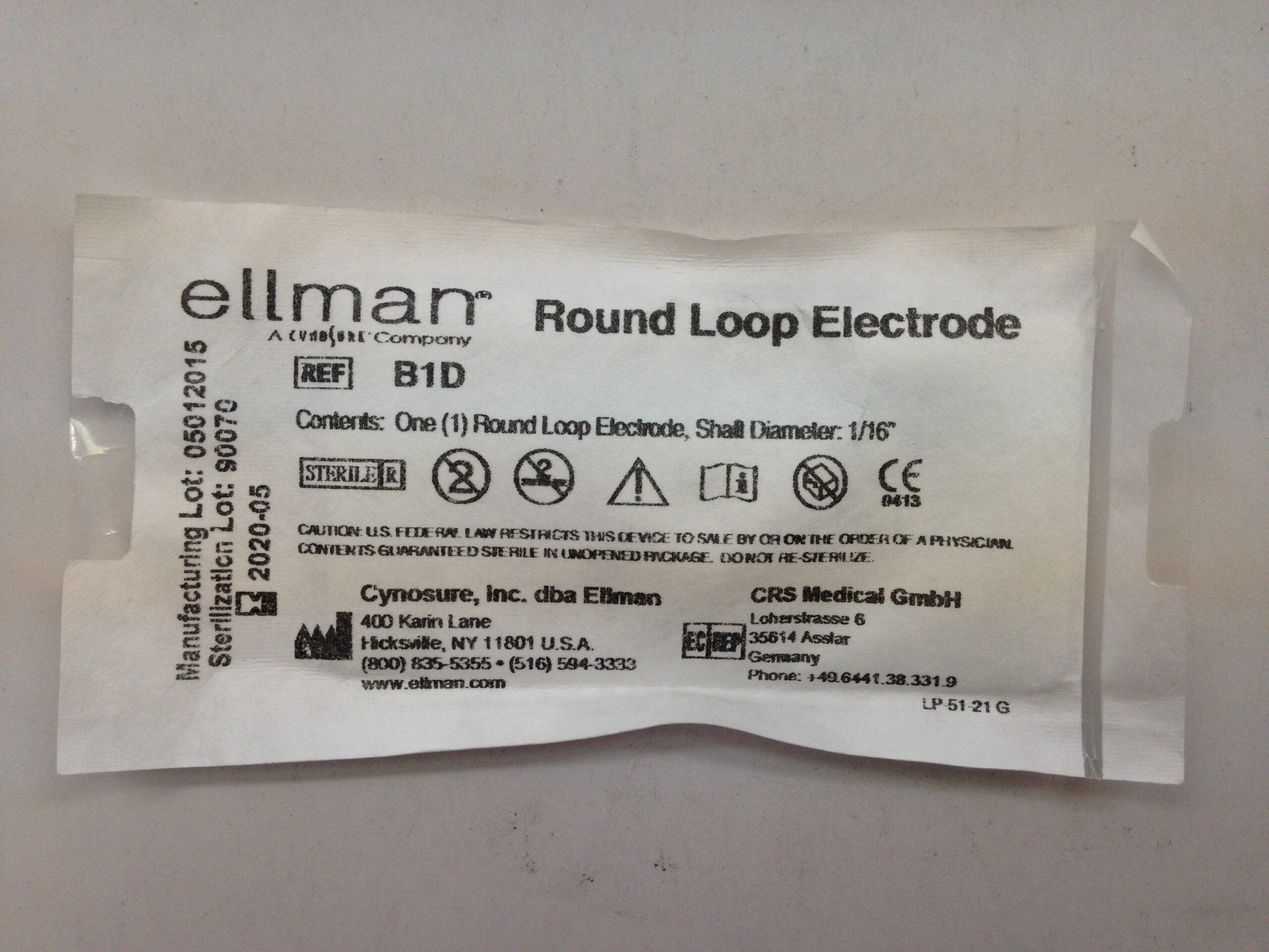 CYNOSURE B1D Ellman Round Loop Electrode, Shaft Diameter 1/16" (X) - GB ...
