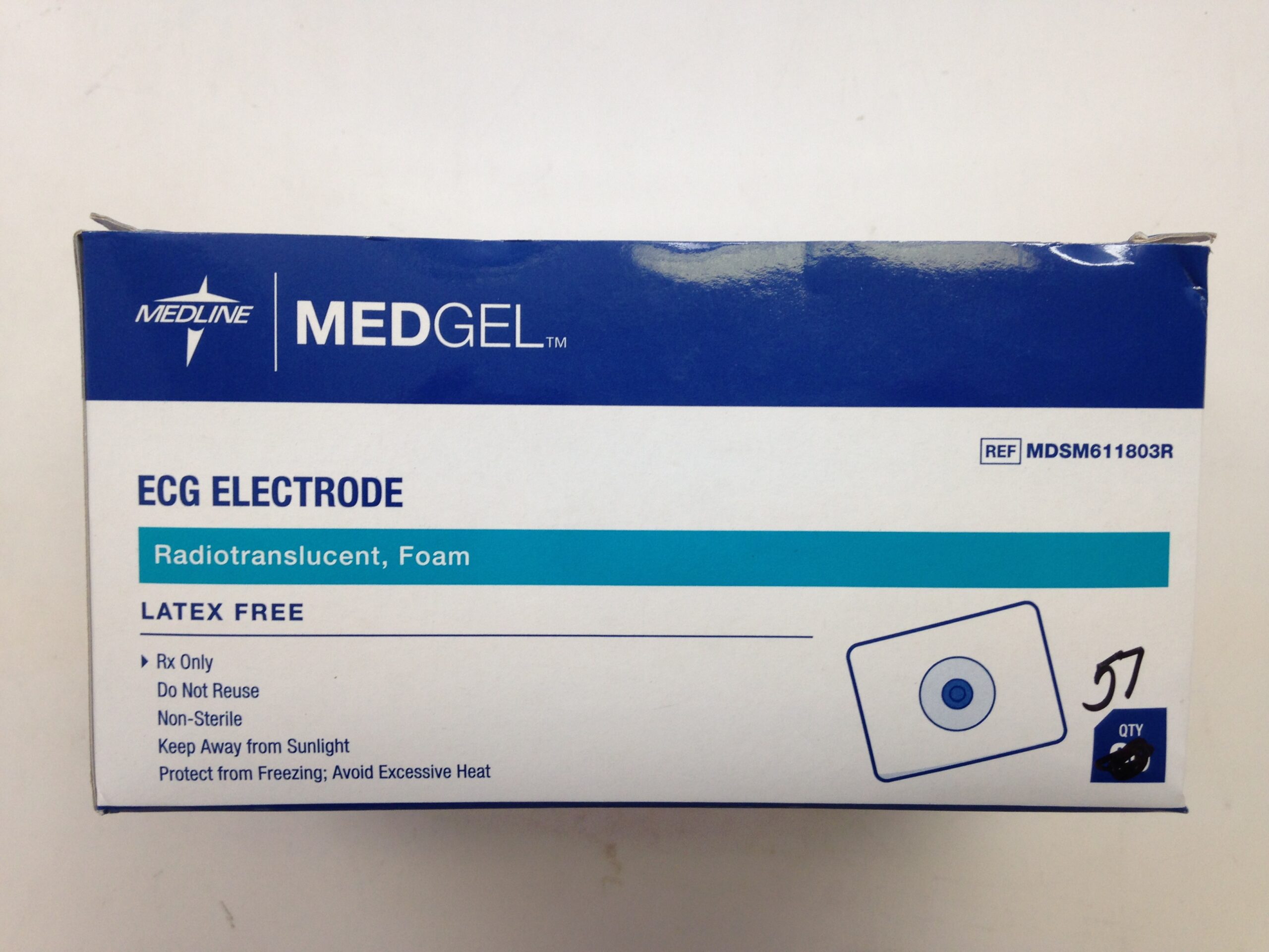 MEDLINE MDSM611803R Radiotranlucent, Foam ECG Electrode (57/Box) (X ...