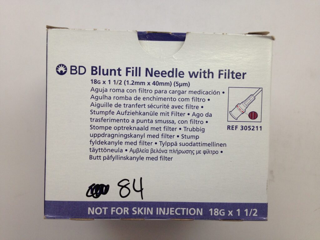 BD 305211 Blunt Fill Needle With Filter, 18G x 1 1/2 (84/Box) – GB TECH USA