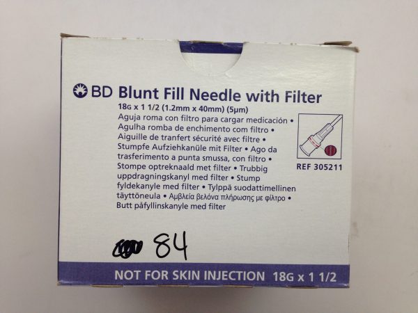 BD 305211 Blunt Fill Needle With Filter, 18G x 1 1/2 (84/Box) – GB TECH USA