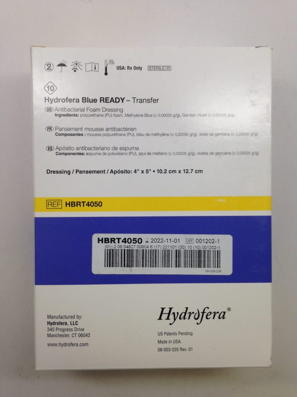 HYDROFERA HBRT4050 Blue Ready - Transfer Antibacterial Foam Dressing, 4 ...