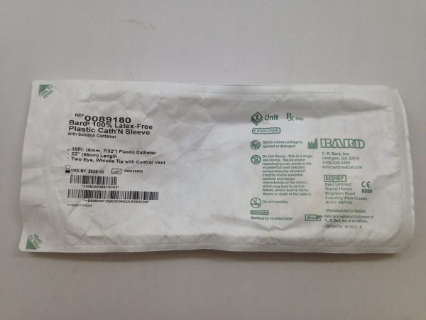 BARD 0089180 100% Latex-Free Plastic Cath'N Sleeve With Solution ...