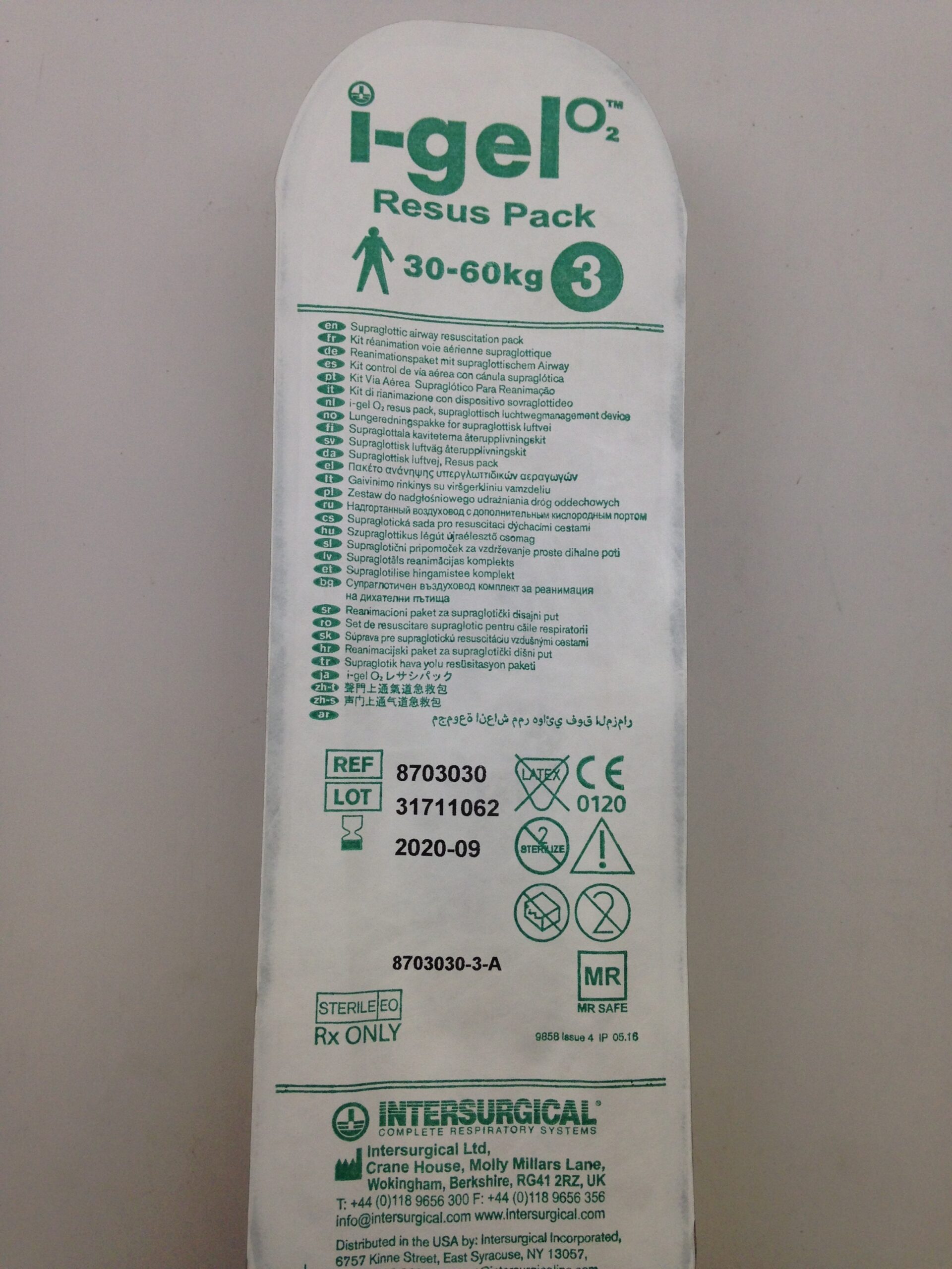 INTERSURGICAL 8703030 I-Gel Resus Pack, Supraglottic Airway ...