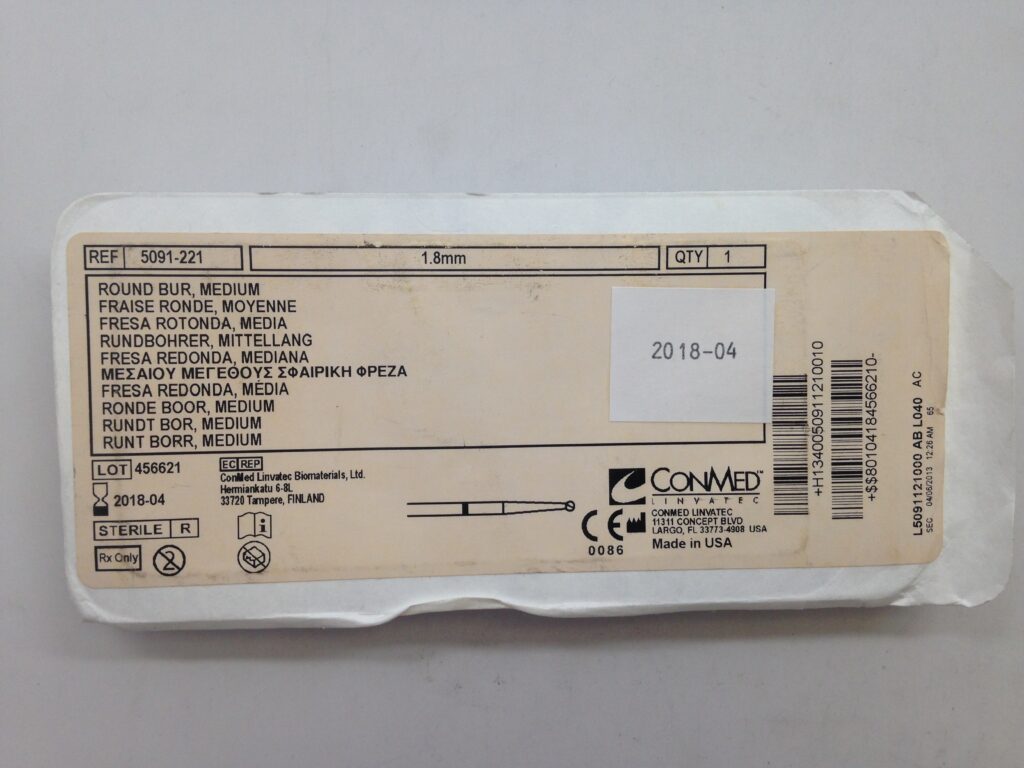 CONMED 5091-221 Round Bur, Medium, 1.8mm (X) – GB TECH USA