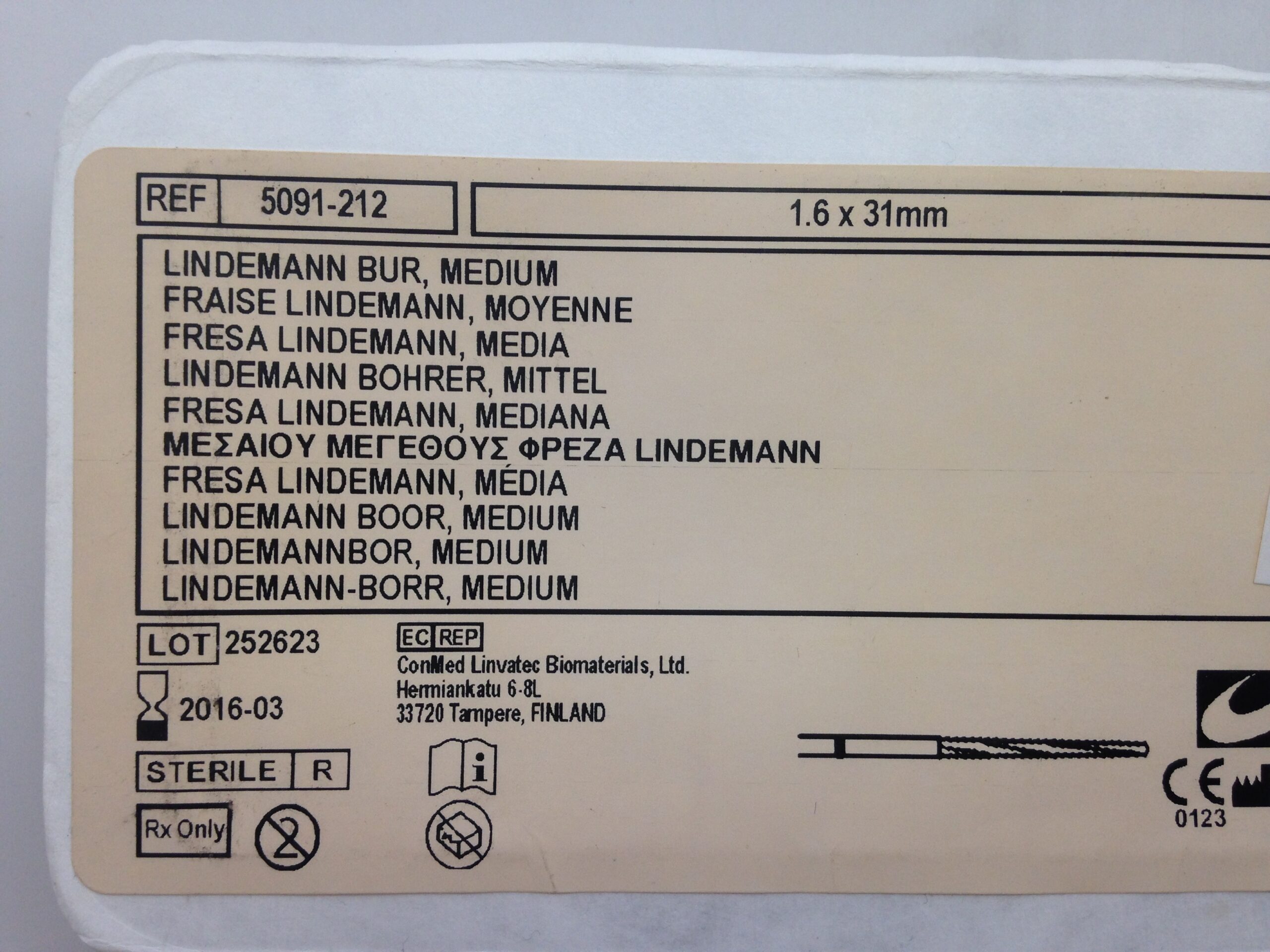 CONMED 5091-212 Lindemann Bur, Medium, 1.6 x 31mm (X) – GBtech USA
