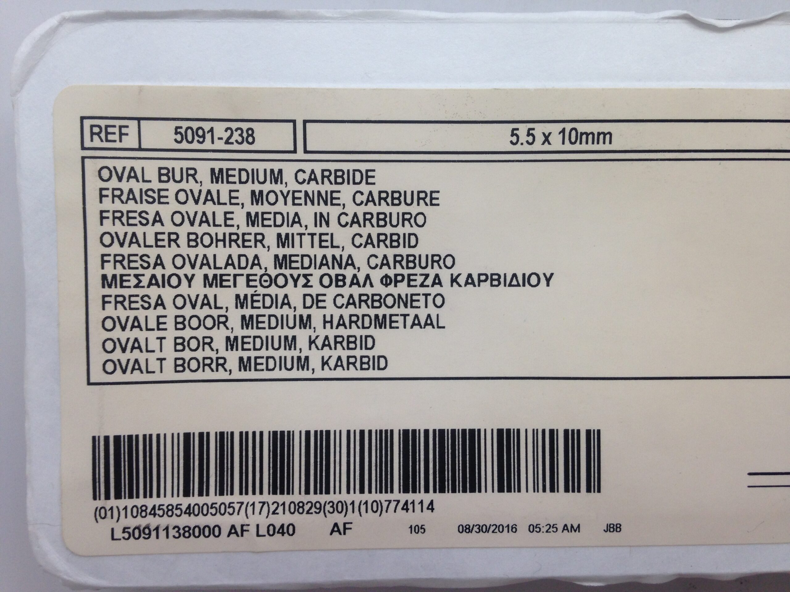 CONMED 5091-238 Oval Bur, Medium, Carbide, 5.5 x 10mm (X) - GB TECH USA