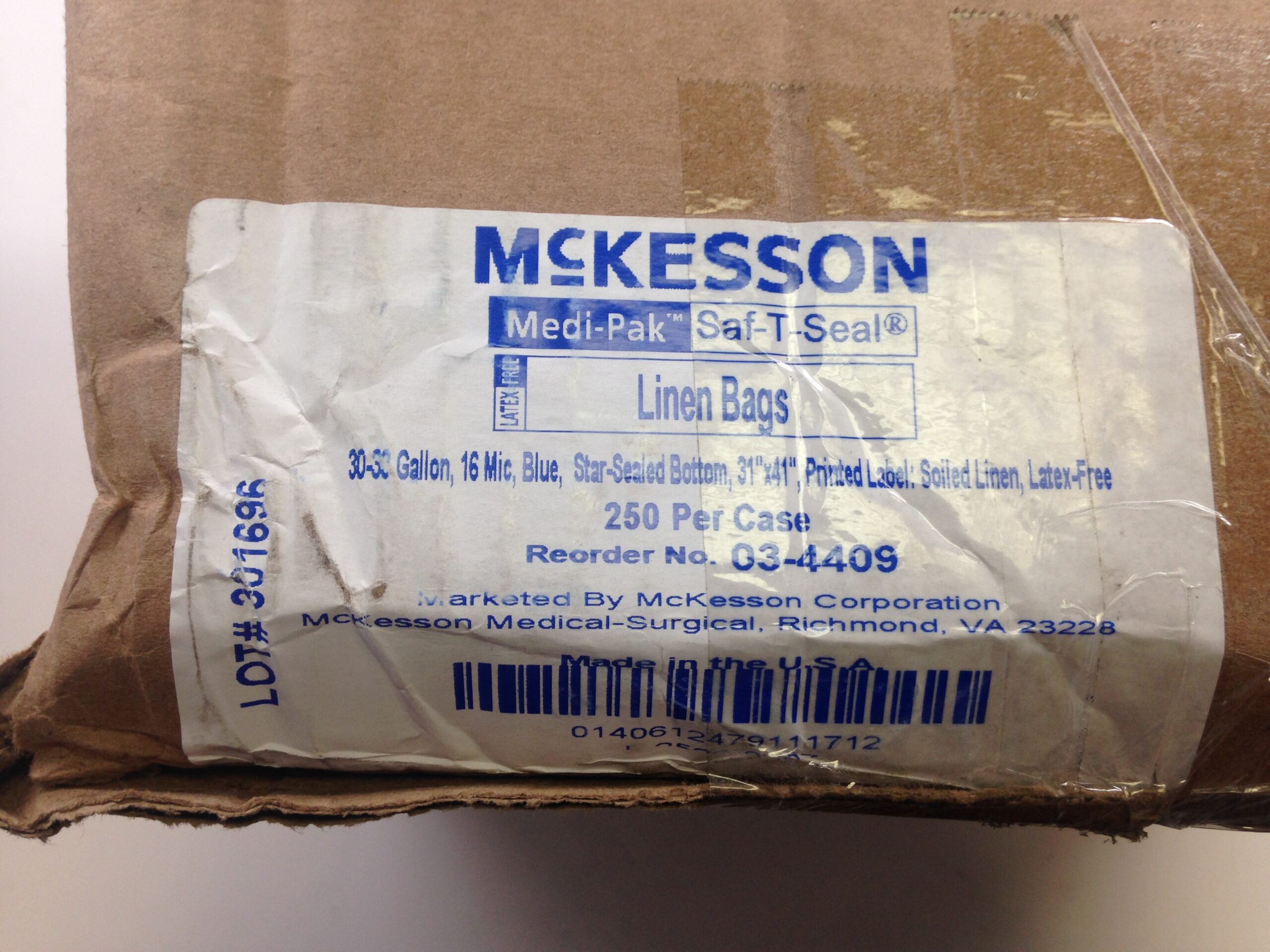 MCKESSON 03-4409 Medi-Pak Saf-T-Seal Linen Bags, 30-33 Galloon, 16mic ...