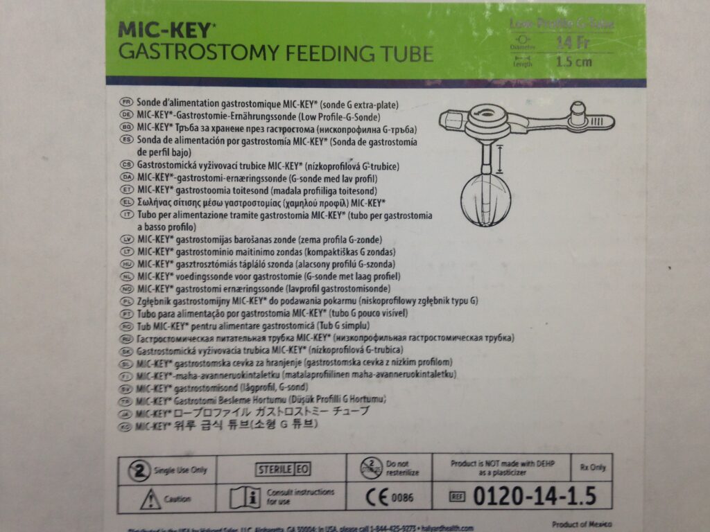 HALYARD 0120-14-1.5 Mic-Key Gastrostomy Feeding Tube, 14Fr x 1.5cm (X ...