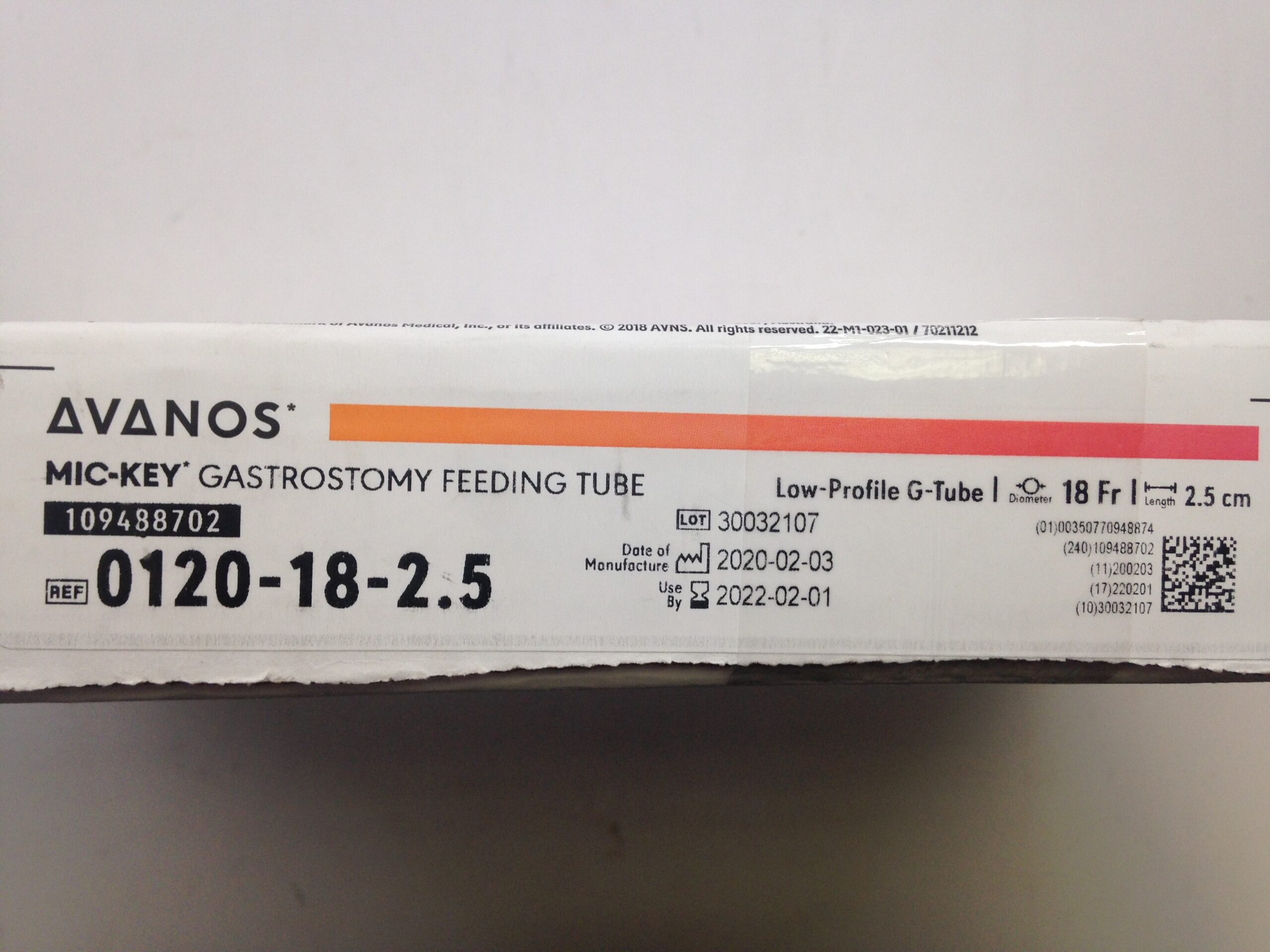AVANOS 0120-18-2.5 Mic-Key Gastrostomy Feeding Tube, 18Fr x 2.5cm (X ...