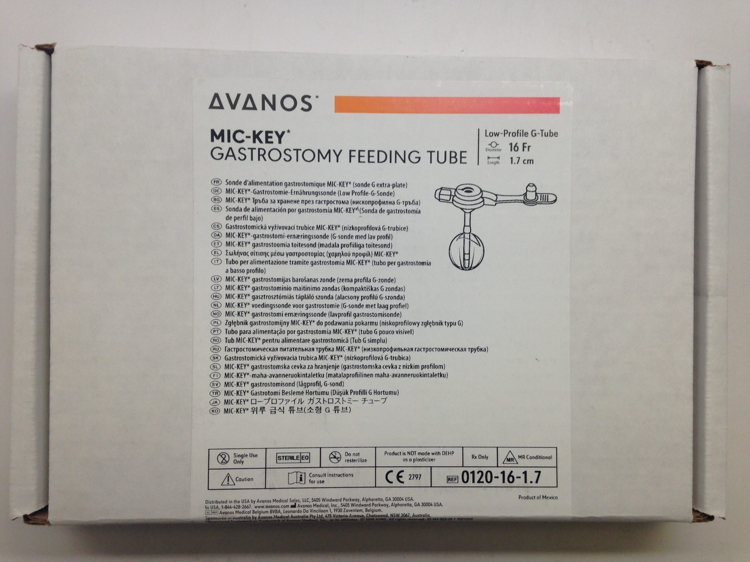 AVANOS 0120-16-1.7 Mic-Key Gastrostomy Feeding Tube, 16Fr x 1.7cm (X ...