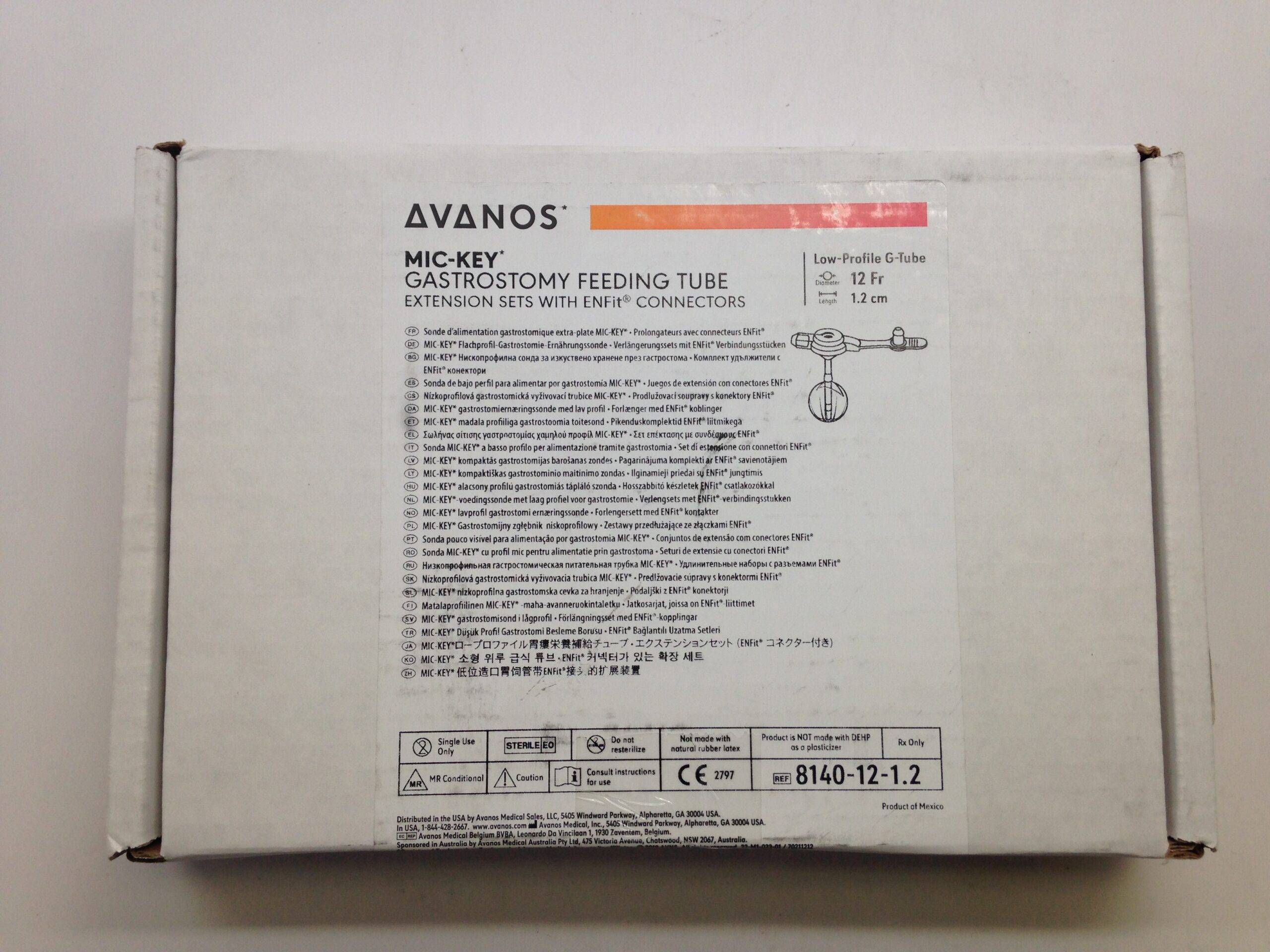 AVANOS 8140-12-1.2 Mic-Key Gastrostomy Feeding Tube Extension Sets With ...