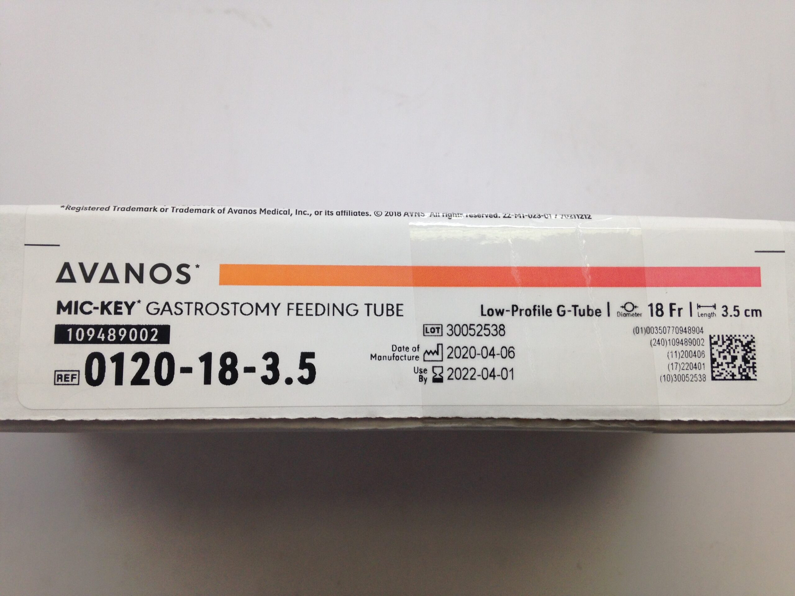AVANOS 0120-18-3.5 Mic-Key Gastrostomy Feeding Tube, 18Fr x 3.5cm - GB ...