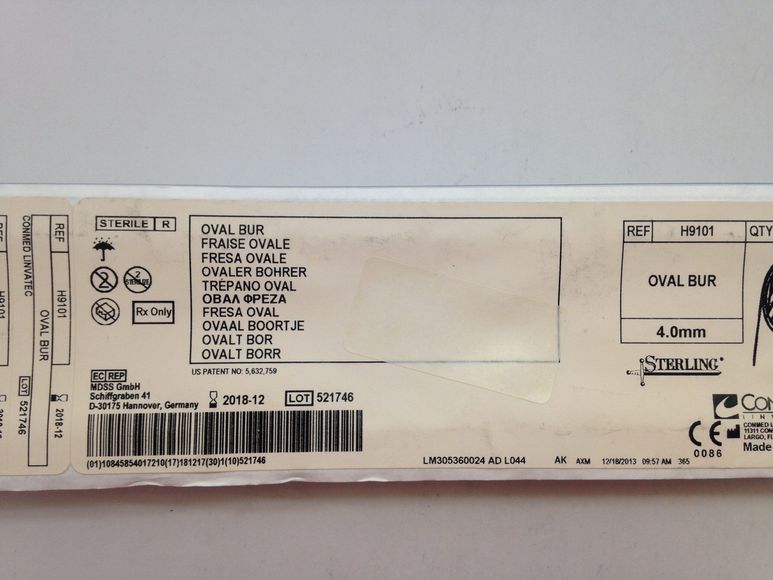 CONMED H9101 Oval Bur, 4.0mm (X) - GB TECH USA