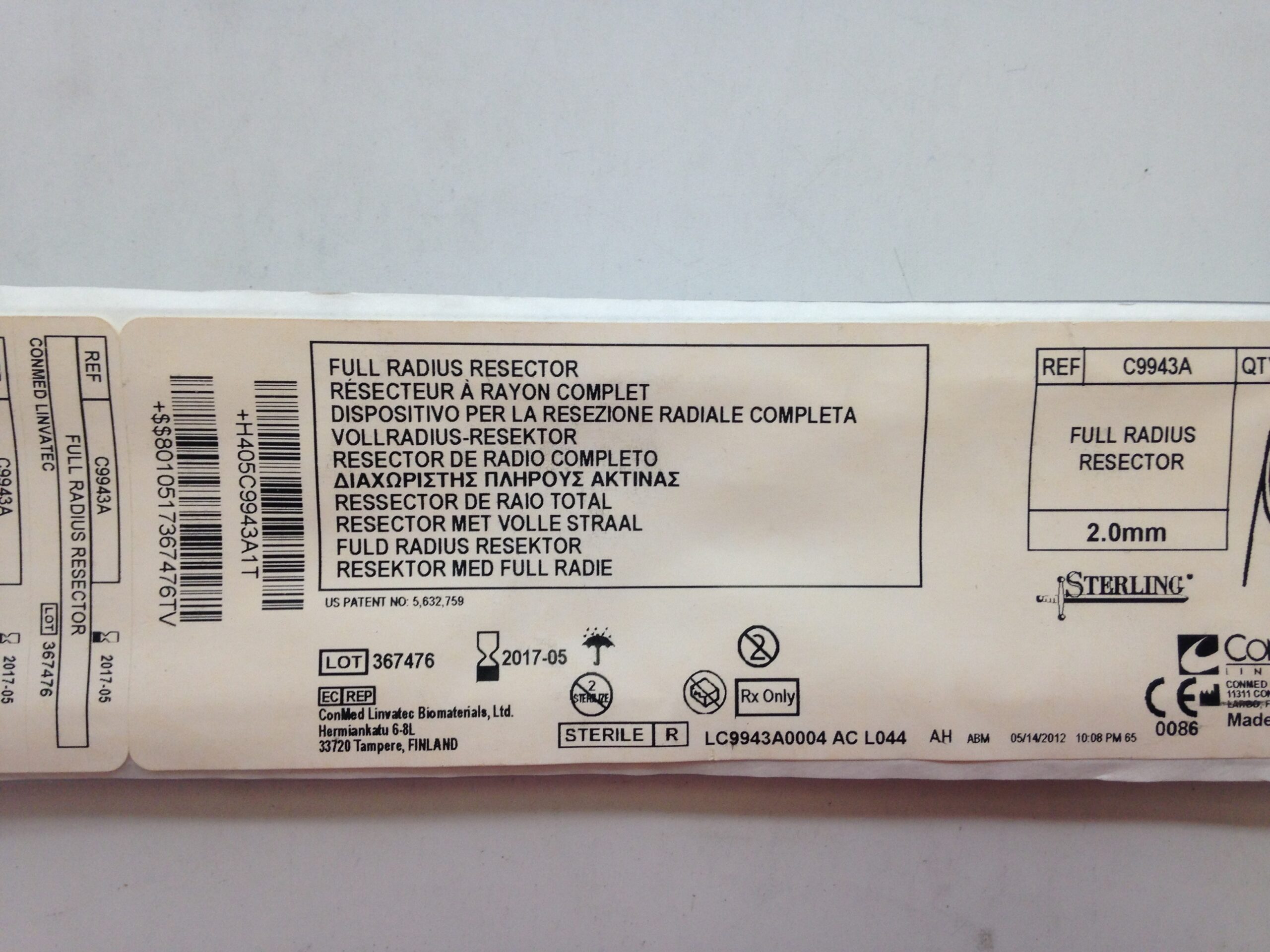 CONMED C9943A Full Radius Resector, 2.0mm (X) - GB TECH USA