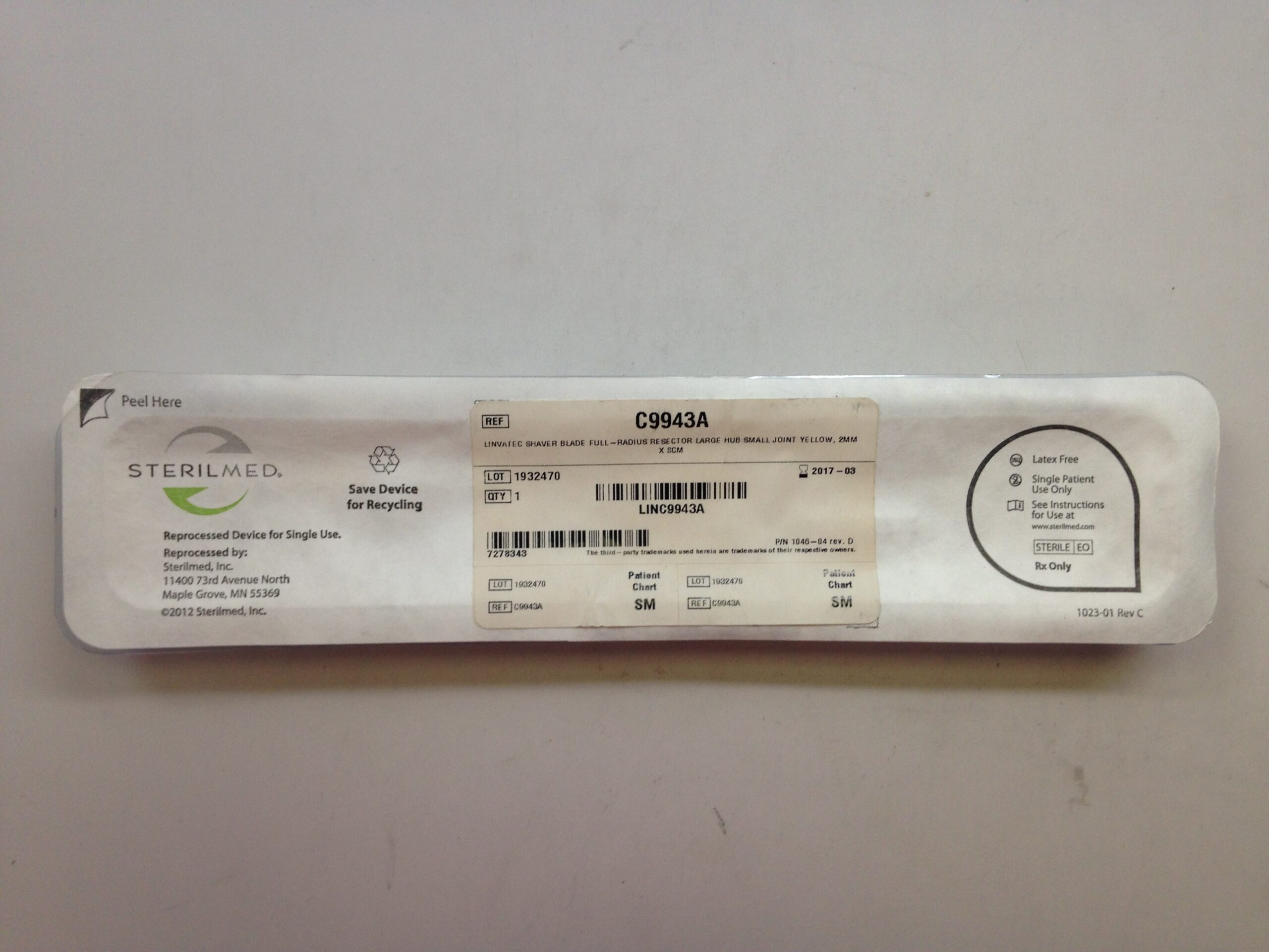 CONVATE/LINVATEC C9943A Linvatec Shaver Blade, Full-Radius Resector ...