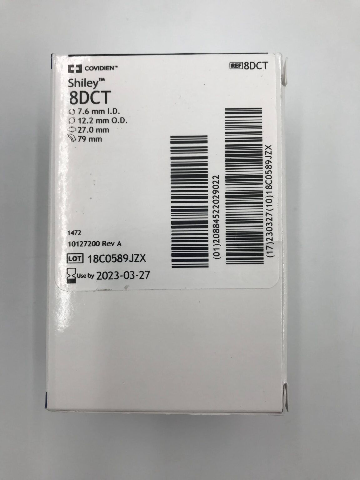 COVIDIEN 8DCT Shiley Tracheostomy Tube Cuffed With Disposable Inner ...