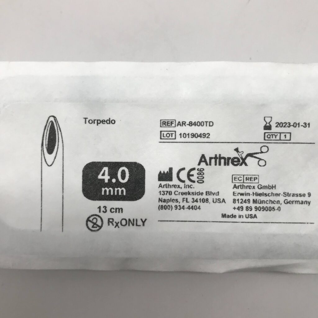 ARTHREX AR-8400TD Torpedo, 4.0mm x 13cm - GB TECH USA