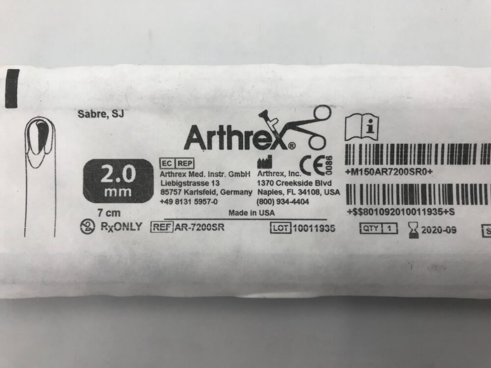 ARTHREX AR-7200SR Sabre, SJ, 2.0mm 7cm (X) - GB TECH USA