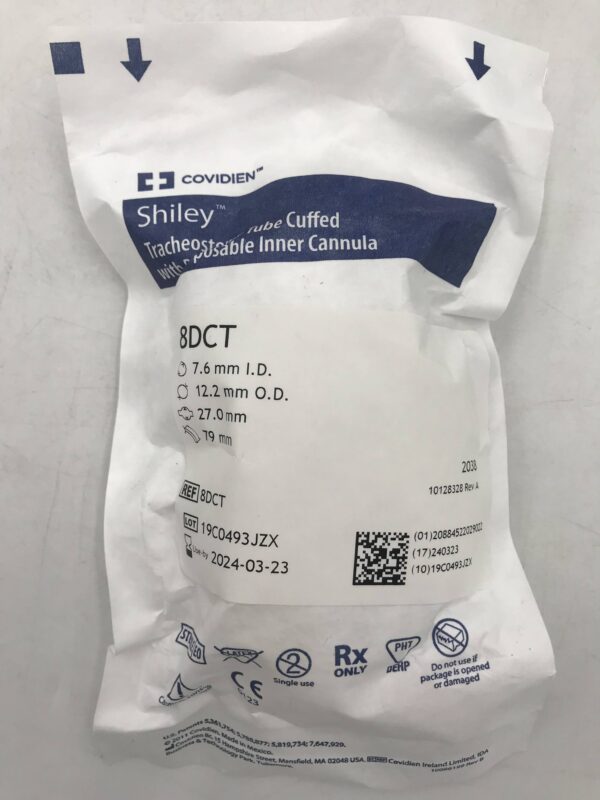 COVIDIEN 8DCT Shiley Tracheostomy Tube Cuffed With Disposable Inner ...