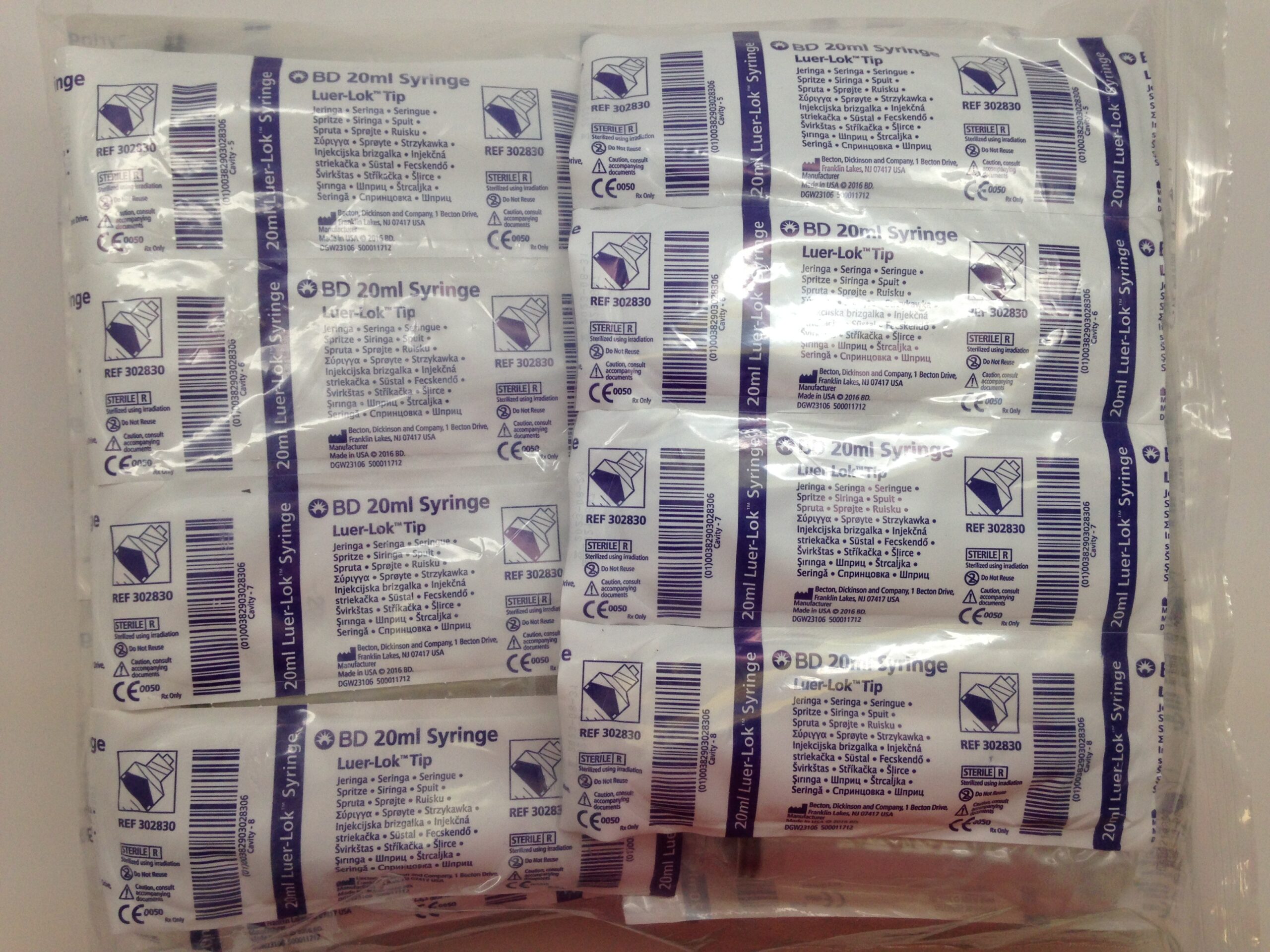 BD 302830 20mL Syringe Luer-Lok Tip (48/Bag) – GB TECH USA