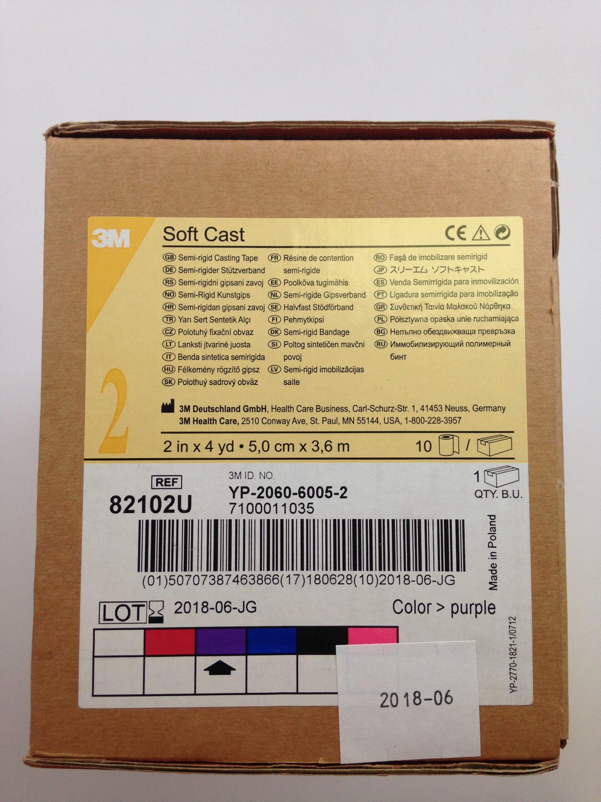 3M 82102U Soft Cast Semi-Rigid Casting Tape, 2inx 4yd (10/Box) (Color ...
