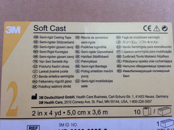 3M 82102U Soft Cast Semi-Rigid Casting Tape, 2inx 4yd (10/Box) (Color ...