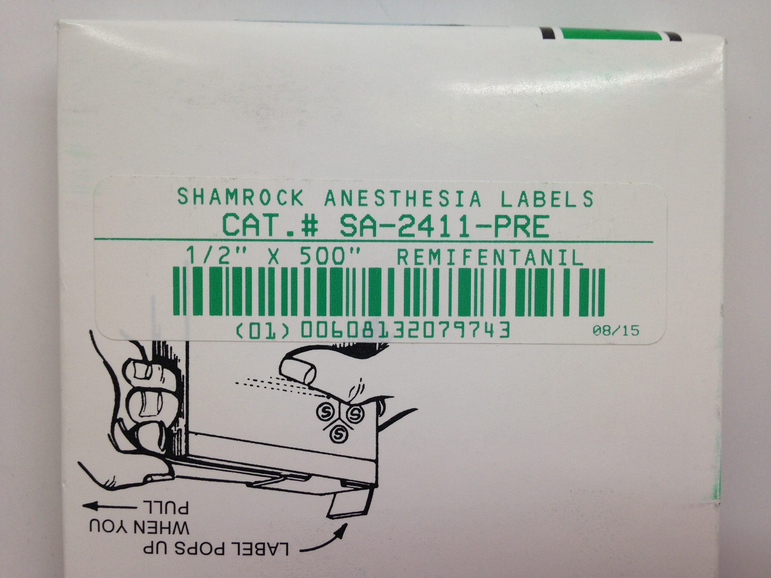 SHAMROCK SCIENTIFIC SA-2411-PRE Anesthesia Label Roll, Remilentanil ...
