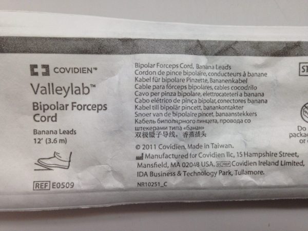 COVIDIEN E0509 Valleylab Bipolar Forceps Cord, Banana Leads 12" - GB ...