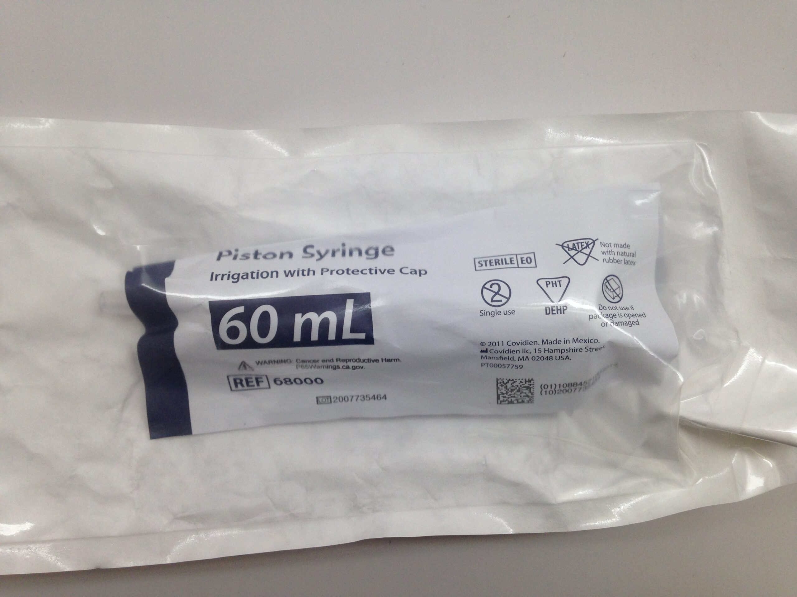 COVIDIEN 68000 Piston Syringe Irrigation With Protective Cap, 60mL - GB ...