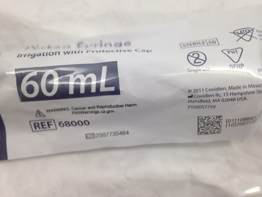 COVIDIEN 68000 Piston Syringe Irrigation With Protective Cap, 60mL - GB ...