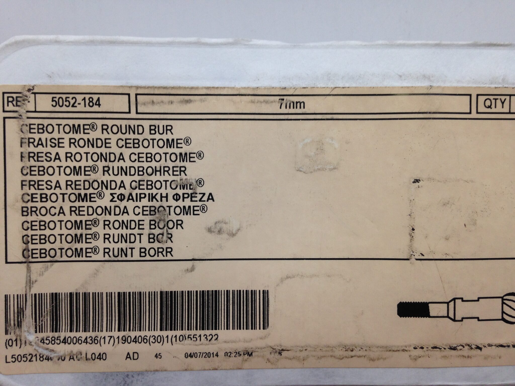 CONMED 5052-184 Cebotome Round Bur, 7mm (X) - GB TECH USA