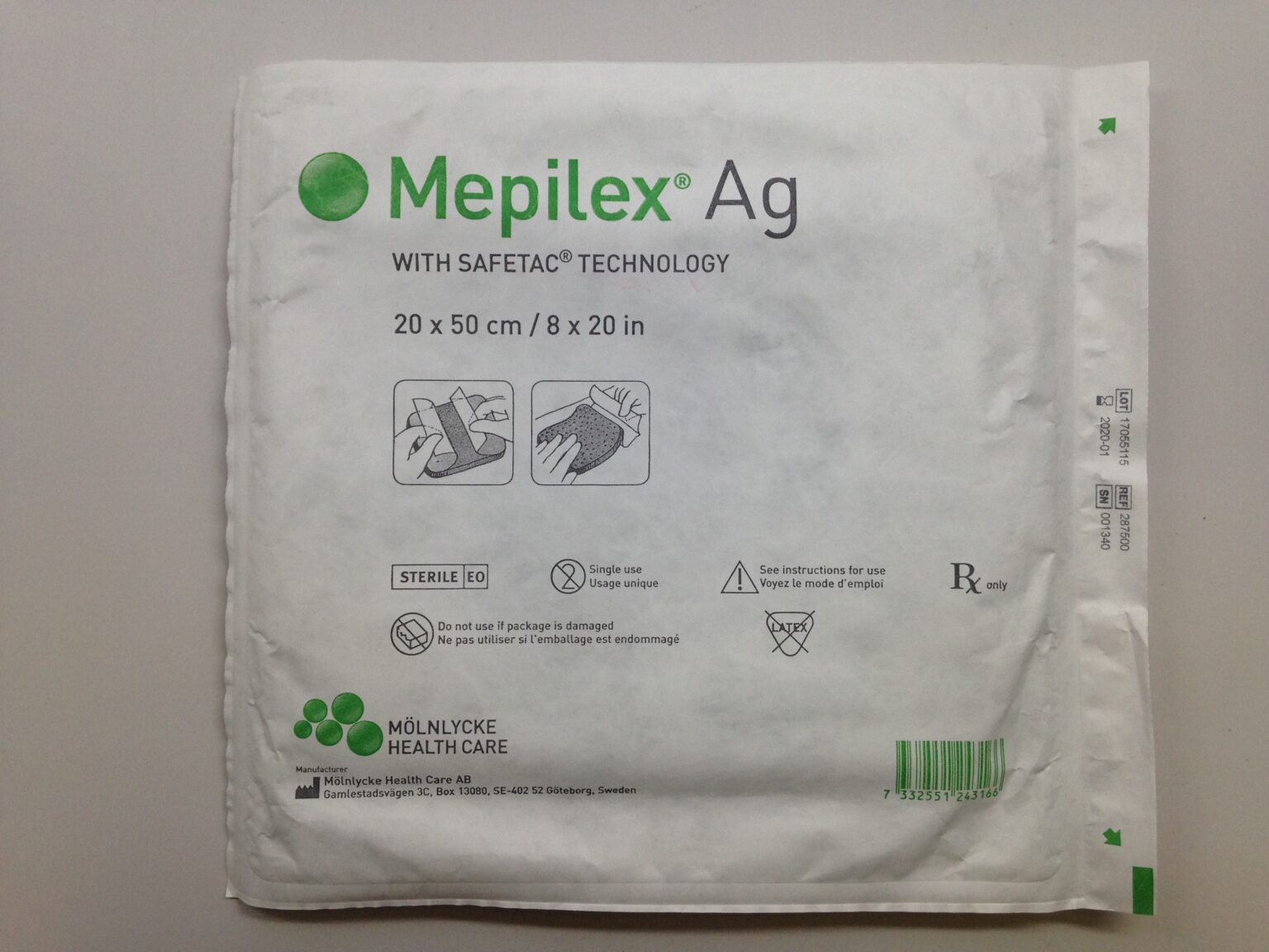 MÖLNLYCKE 282000 Mepilex Border Sacrum Foam Dressing With Safetac ...