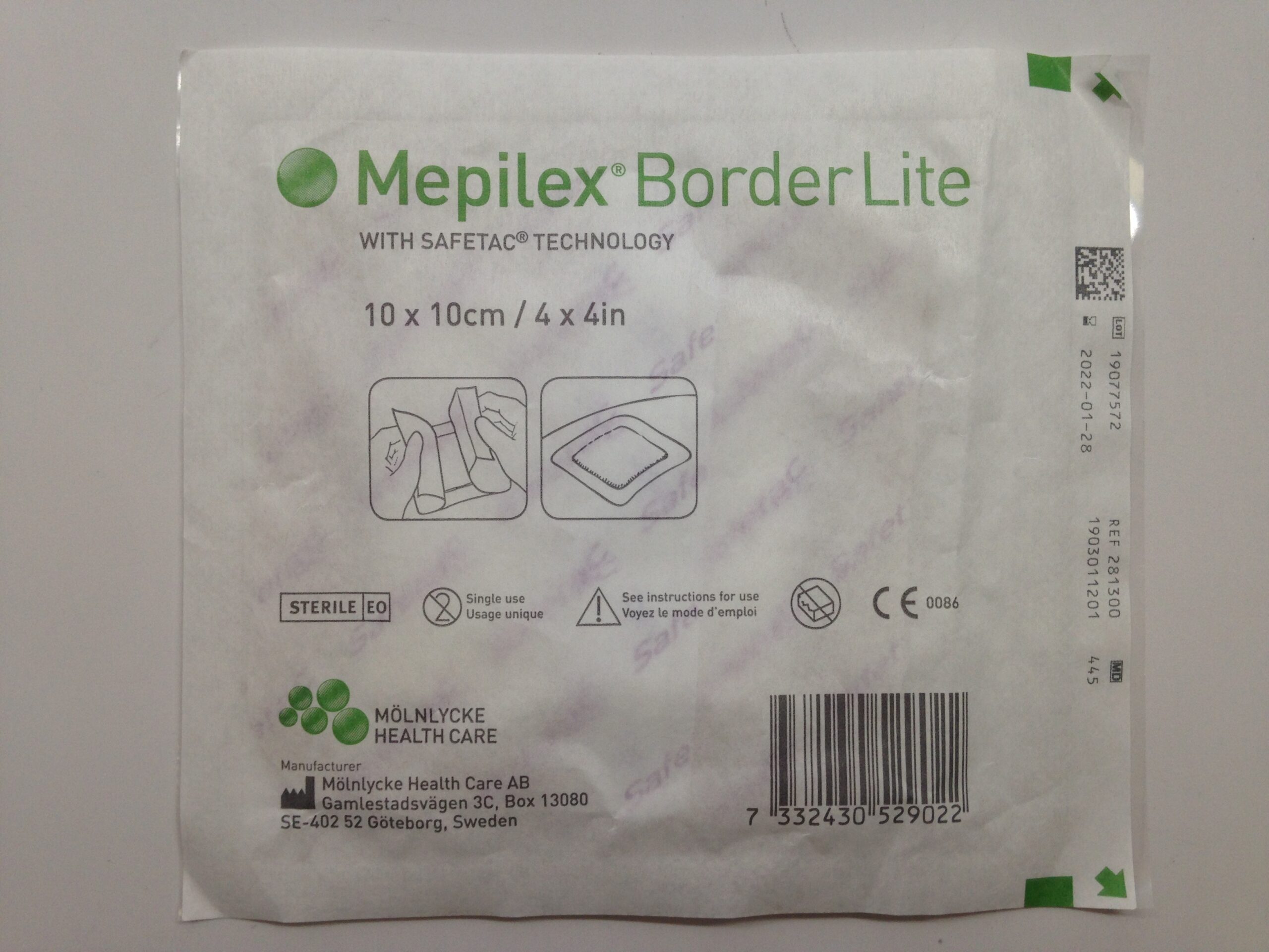 MÖLNLYCKE 281300 Mepilex Lite Self-Adherent All-In-One Thin Bordered ...
