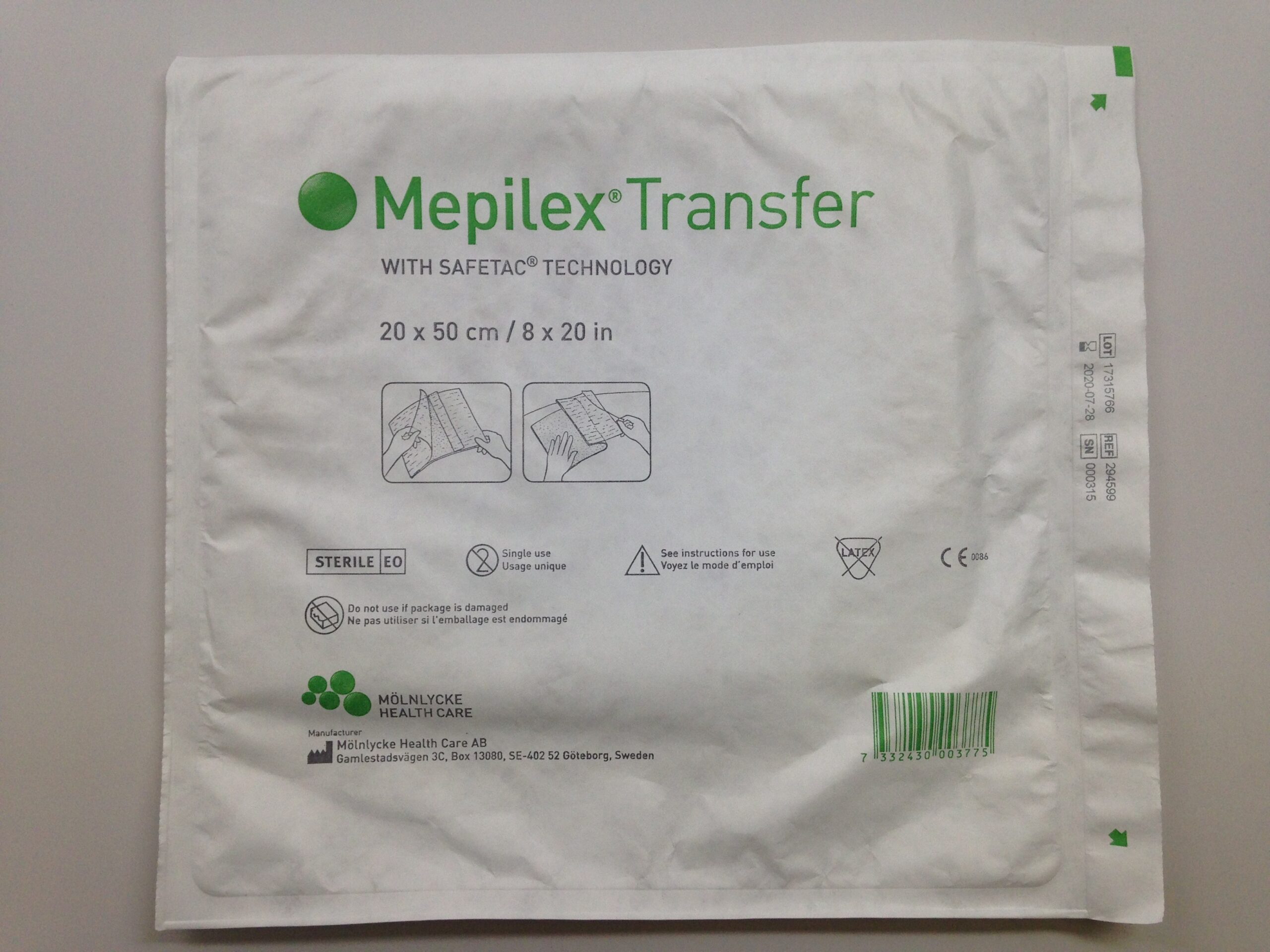 MÖLNLYCKE 294599 Mepilex Transfer Foam Exudate Transfer Dressing With ...