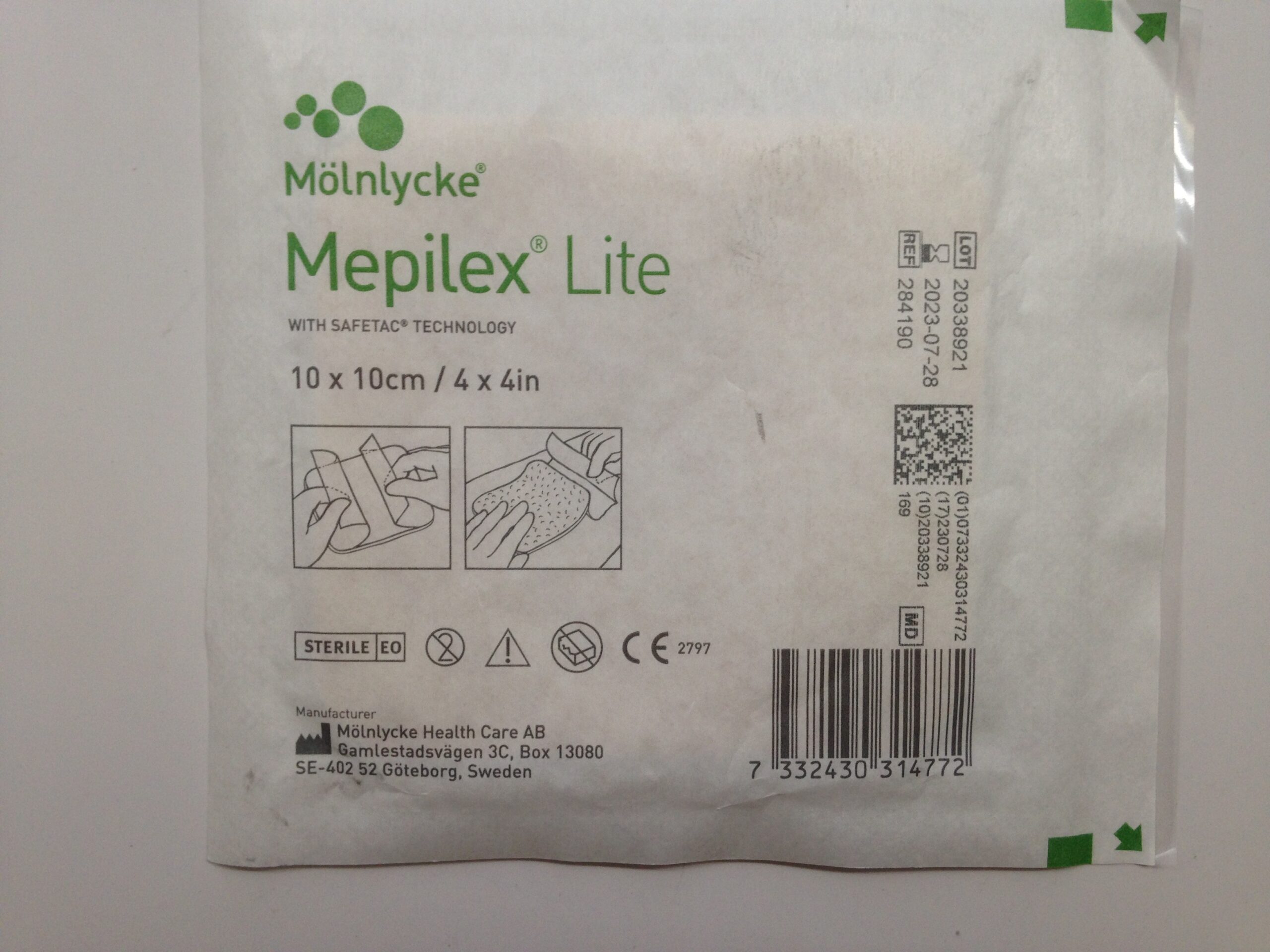 MÖLNLYCKE 284190 Mepilex Lite Dressing With Safetac Technology ...