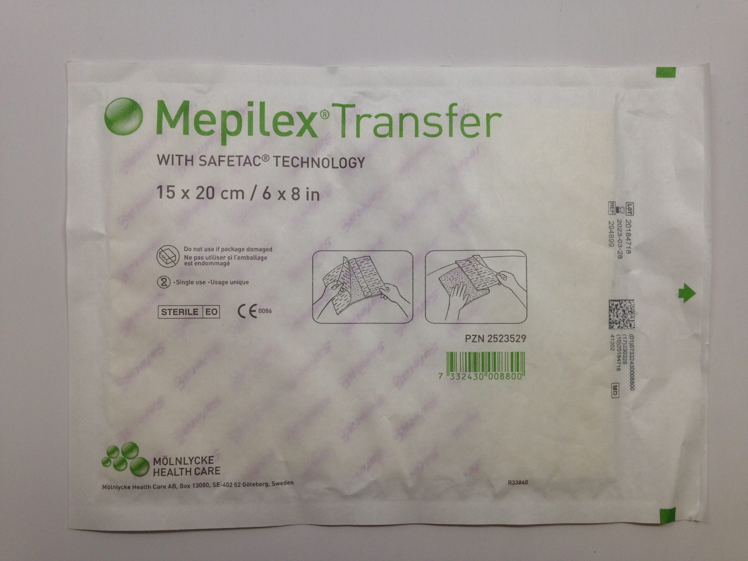 MÖNLYCKE 294899 Mepilex Transfer Dressing With Safetac Technology, 15 x ...