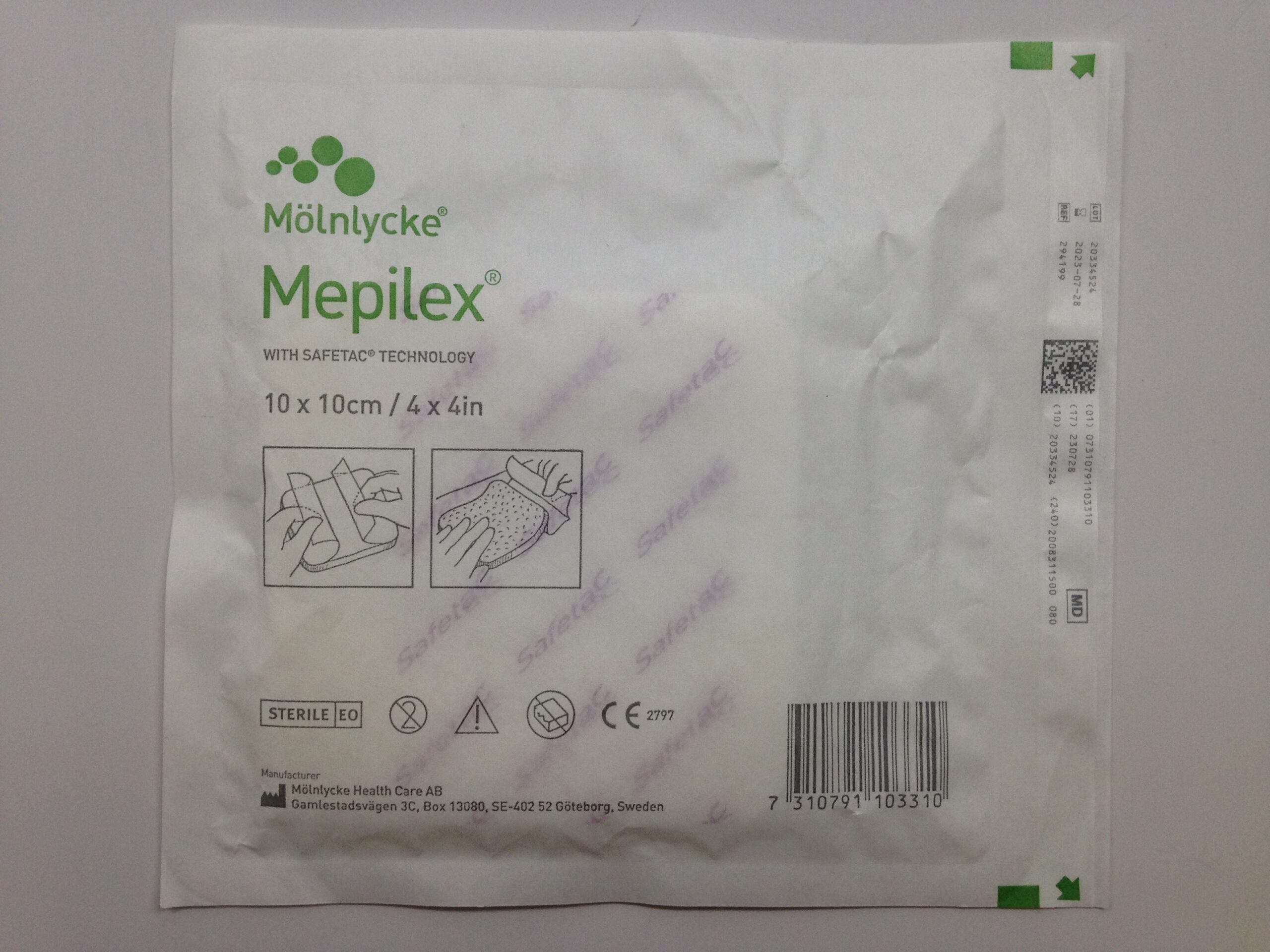 MÖLNLYCKE 294199 Mepilex Dressing With Safetac Technology Silicone Foam ...