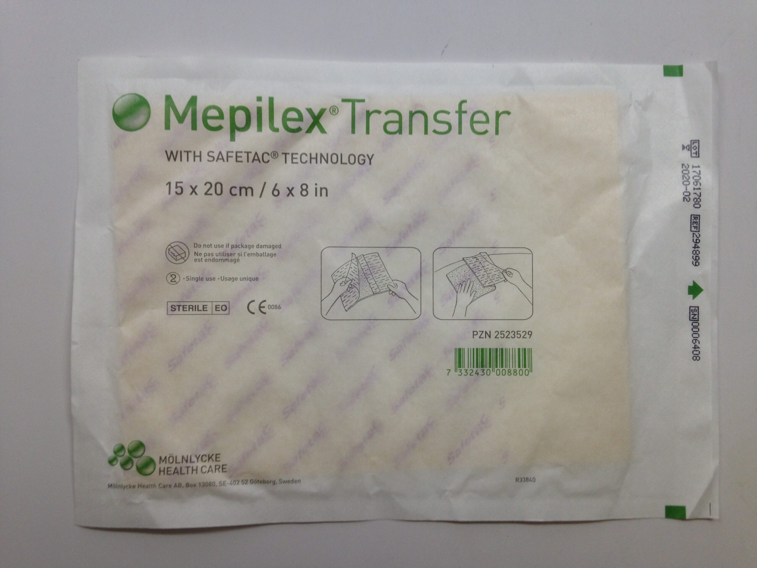 MÖLNLYCKE 294899 Mepilex Transfer Dressing With Safetac Technology, 15 ...