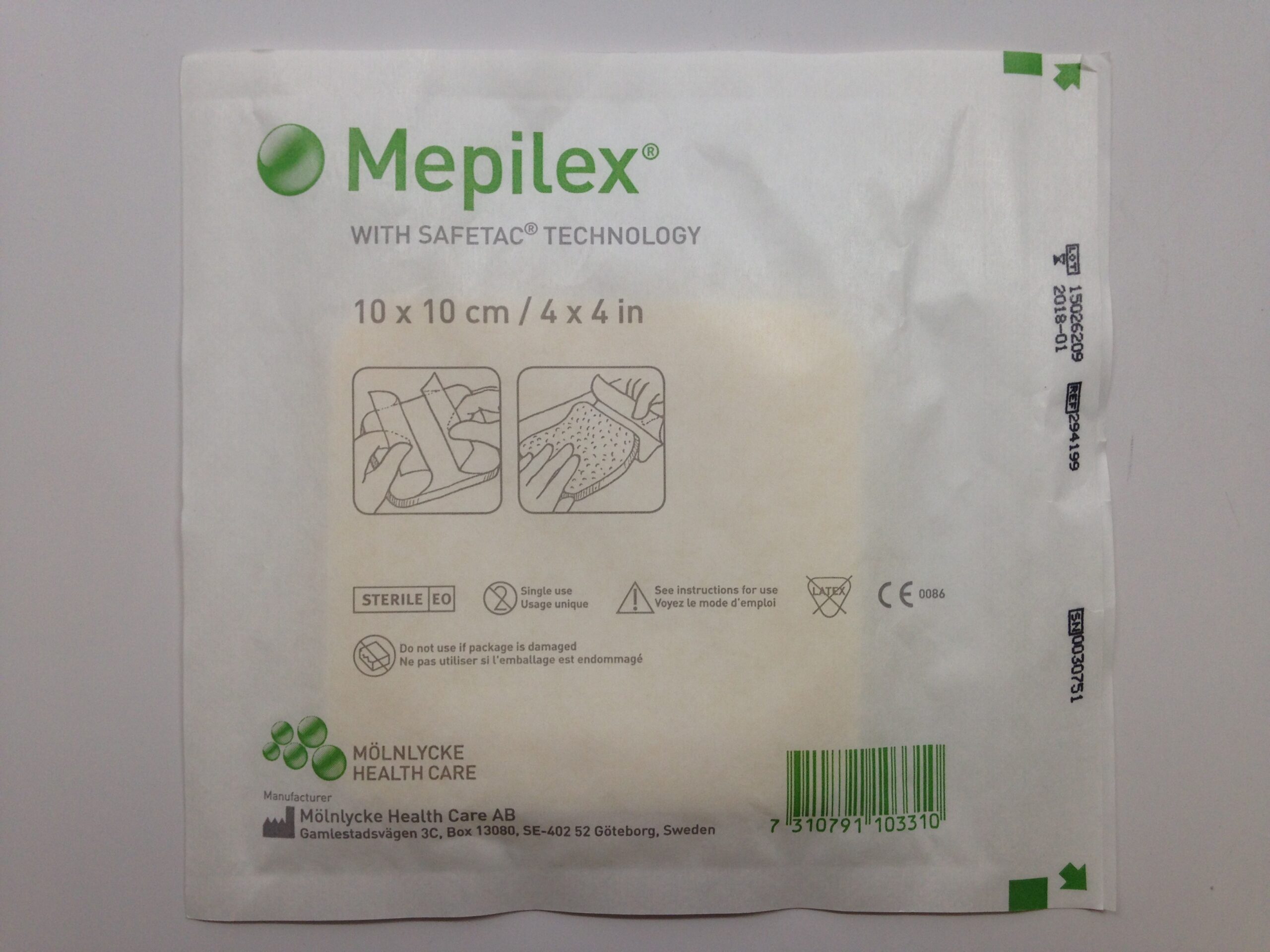 MOLNLYCKE 294199 Mepilex Absorbent Foam Dressing With Safetac ...