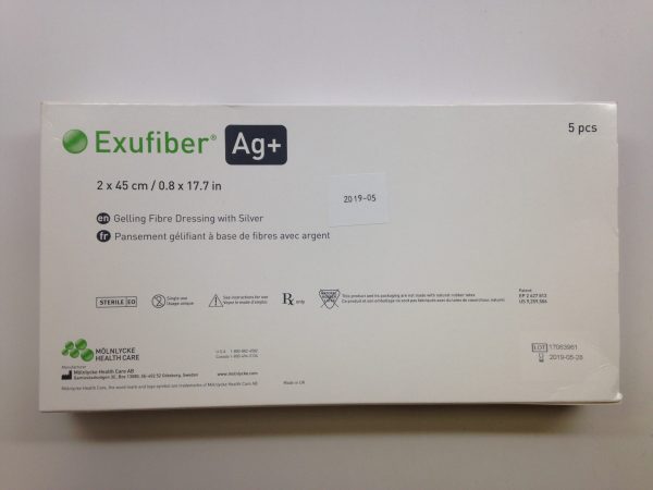 MÖLNLYCKE 603420 Exufiber Ag+ Gelling Fibre Dressing With Silver, 2 x ...