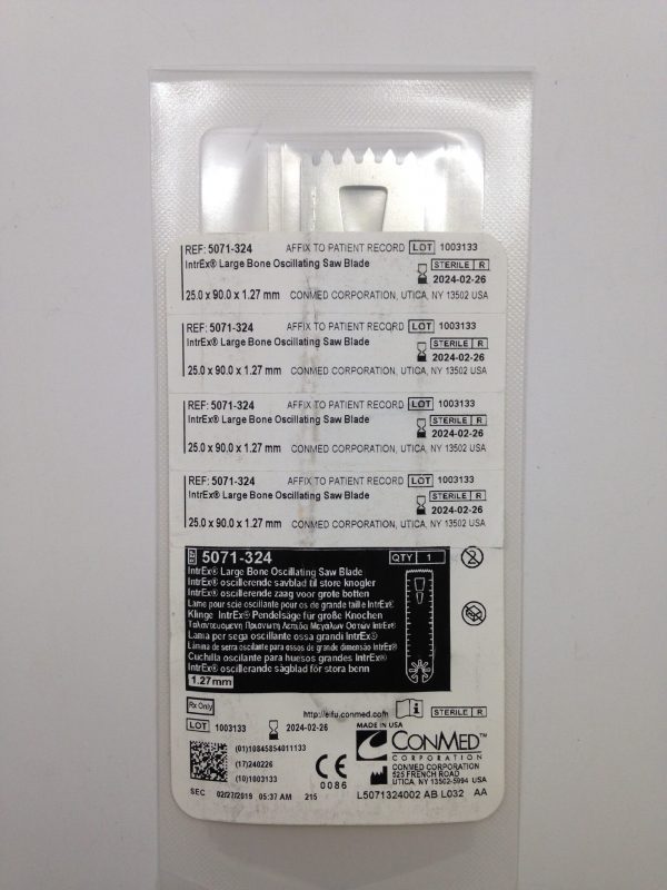 CONMED 5071-324 IntrEx Large Bone Oscillating Saw Blade, 25.0 x 90.0 x ...