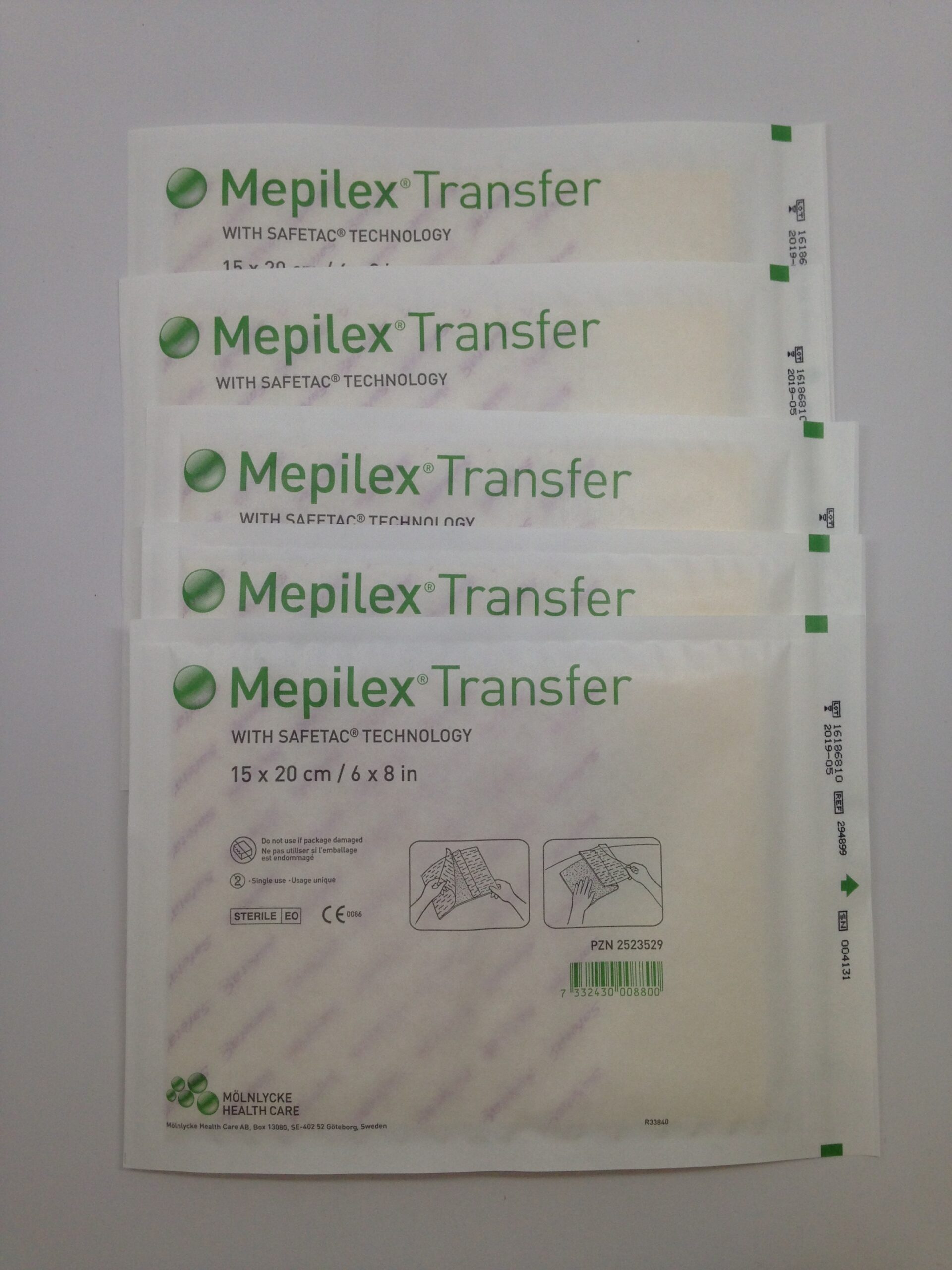 MÖLNLYCKE 294899 Mepilex Transfer Soft Silicone Exudate Transfer ...